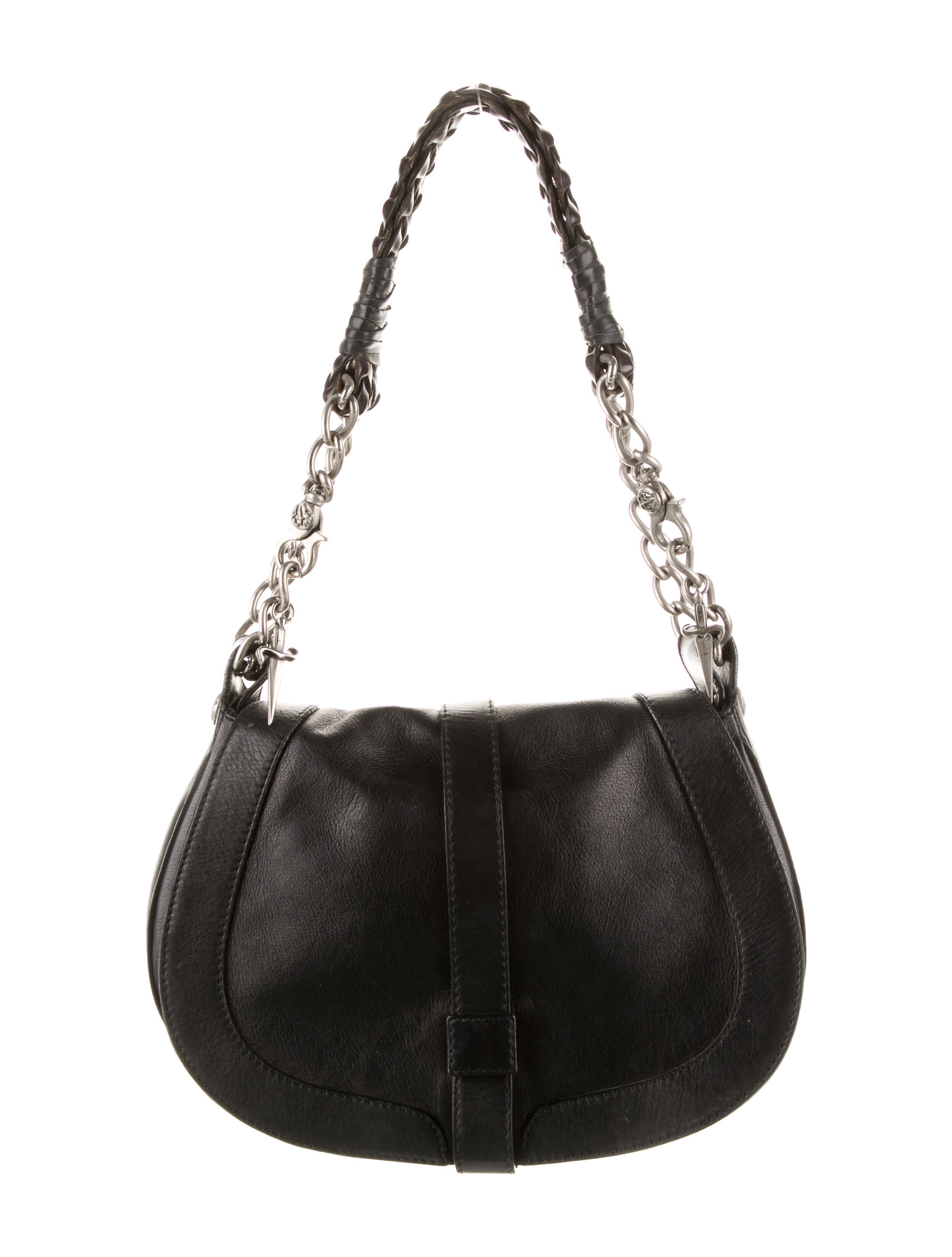 Cesare Paciotti Leather Flap Bag - Black Shoulder Bags, Handbags ...