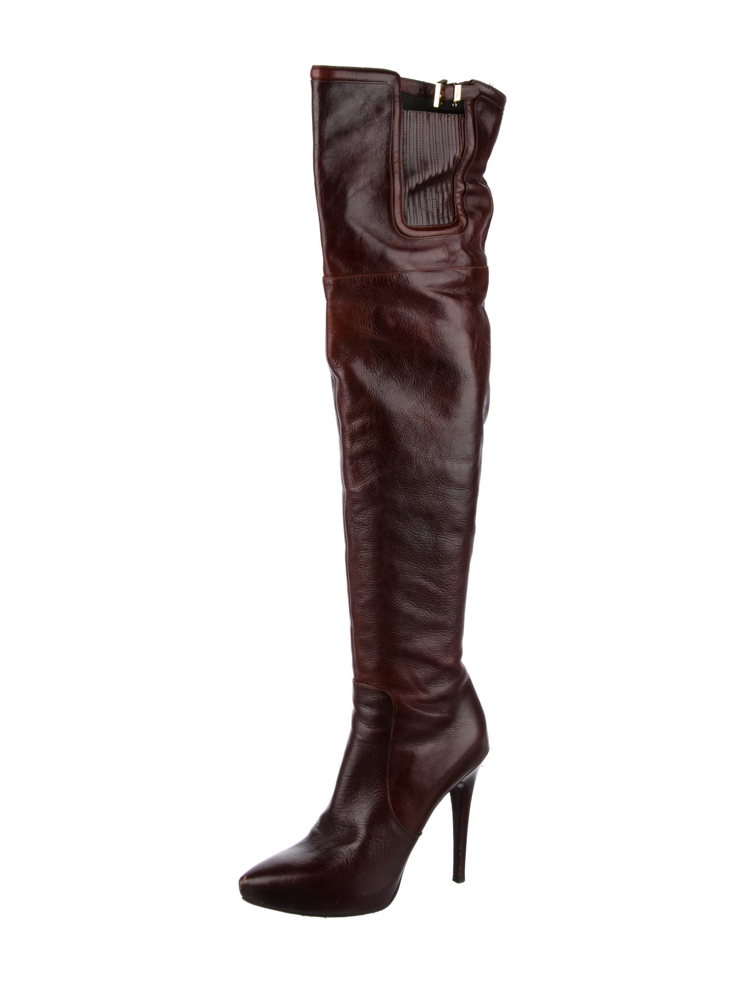 Cesare Paciotti Leather Boots - Burgundy Boots, Shoes - CES23434 | The ...