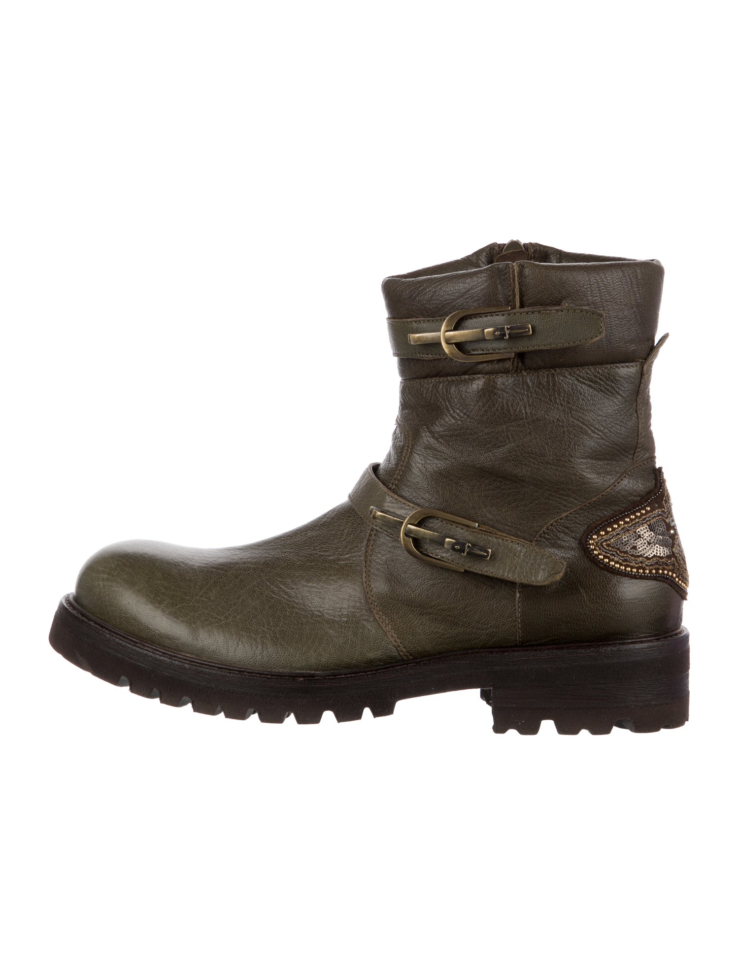 Cesare Paciotti Leather Boots - Green Boots, Shoes - CES24293 | The ...