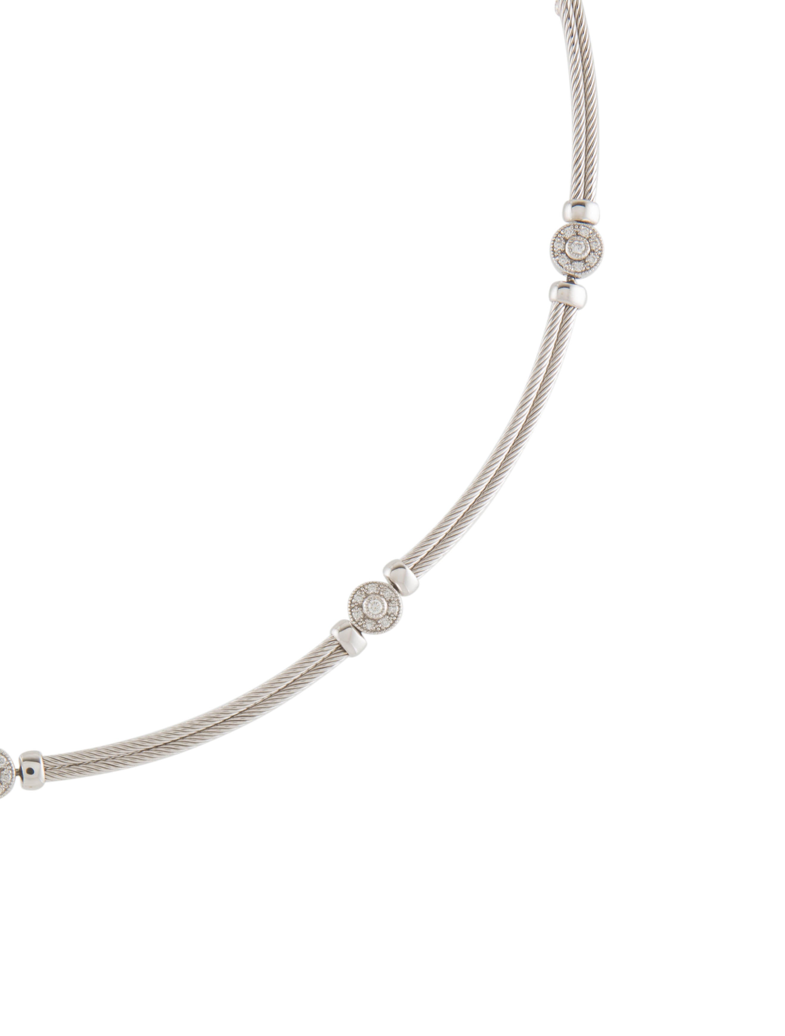 Charriol 18K Diamond Station Cable Necklace - 18K White Gold Collar ...