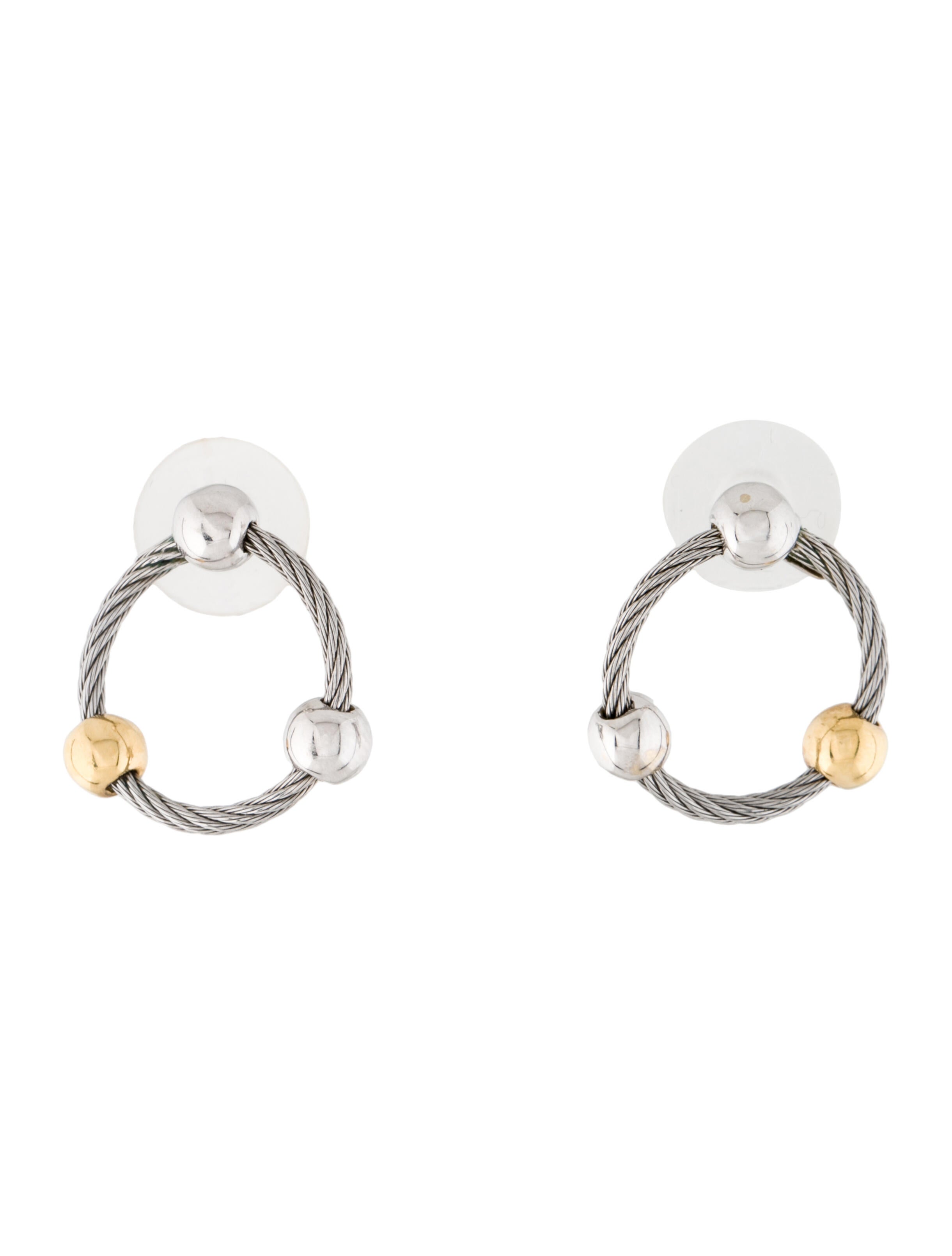 David Yurman Two-Tone Crossover Hoop Earrings - 18K Yellow Gold Hoop ...
