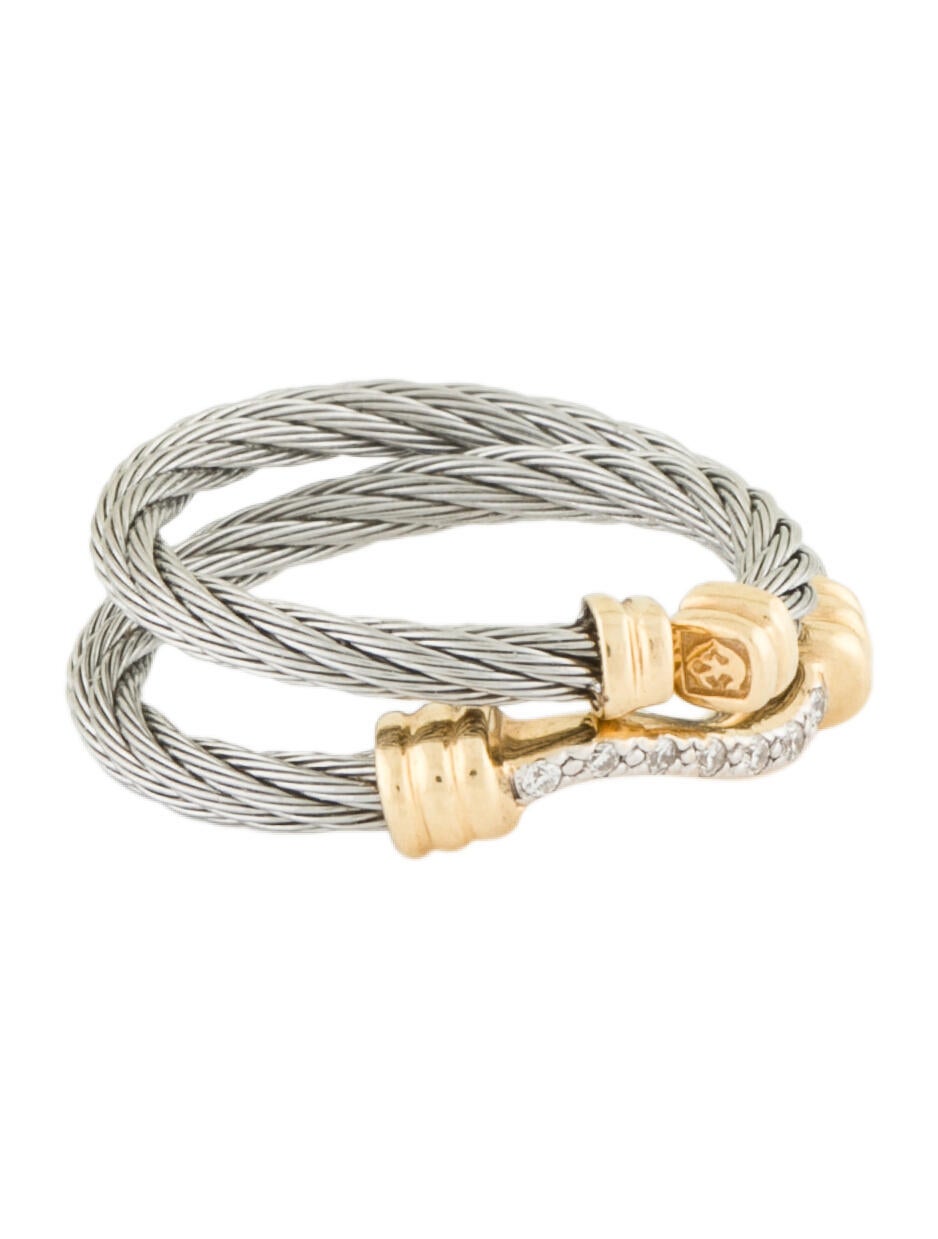 Charriol Diamond Cable Band - 18K Yellow Gold Band, Rings - CH125580 ...