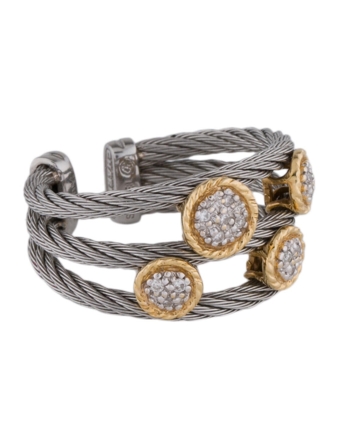 Charriol Diamond Trippel Strand Ring - 18K Yellow Gold Band, Rings ...