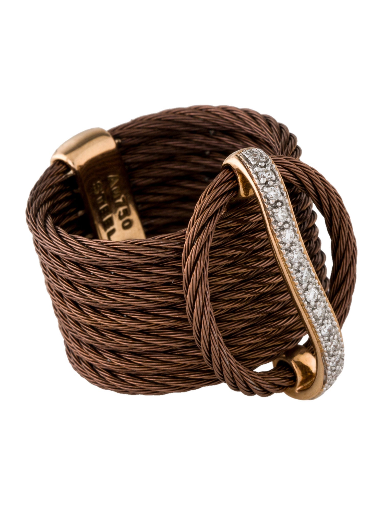 Charriol Diamond Cable Ring - 18K Yellow Gold Band, Rings - CH125878 ...