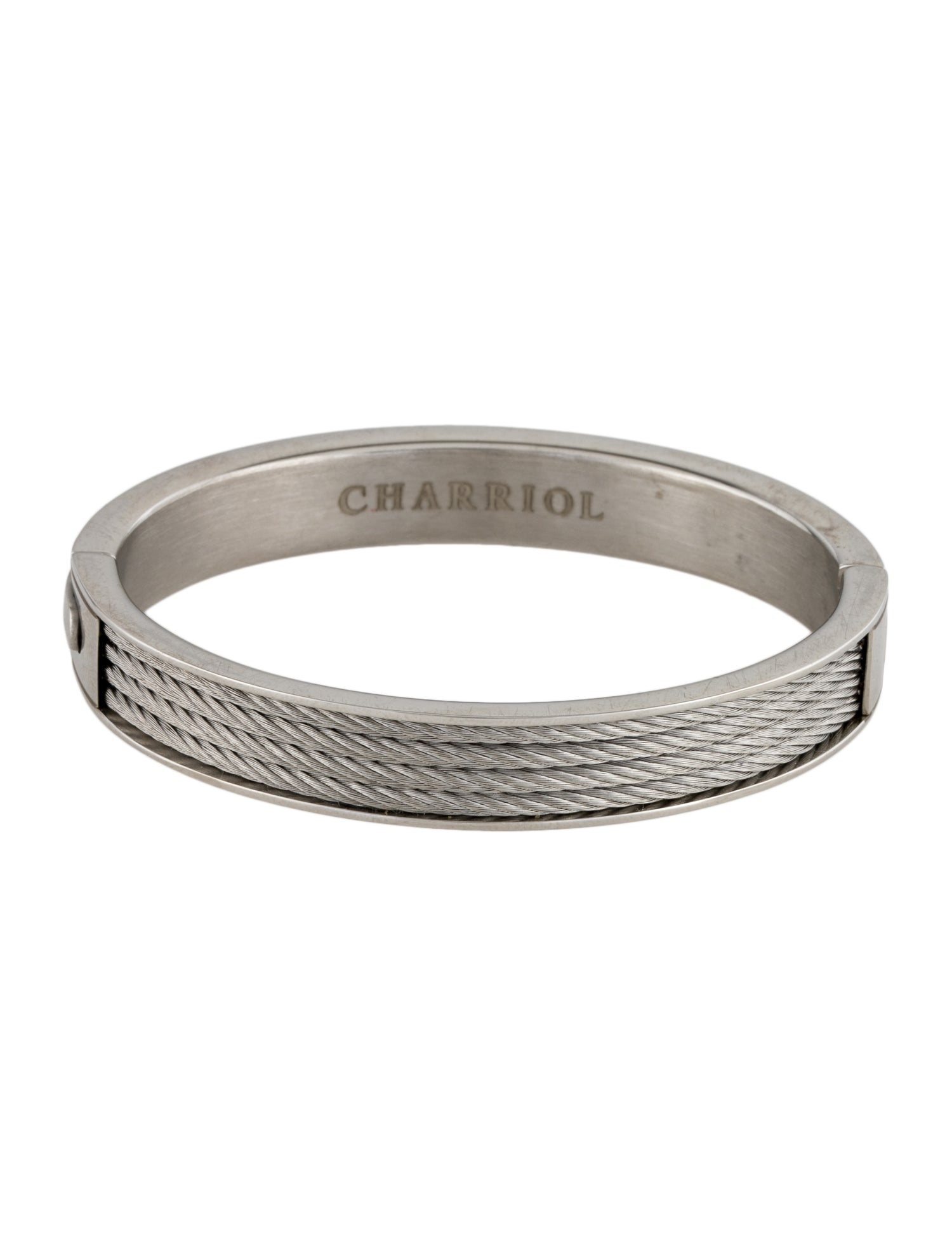 Charriol Forever Hinged Bangle Bracelet - Silver-Tone Metal Bangle ...