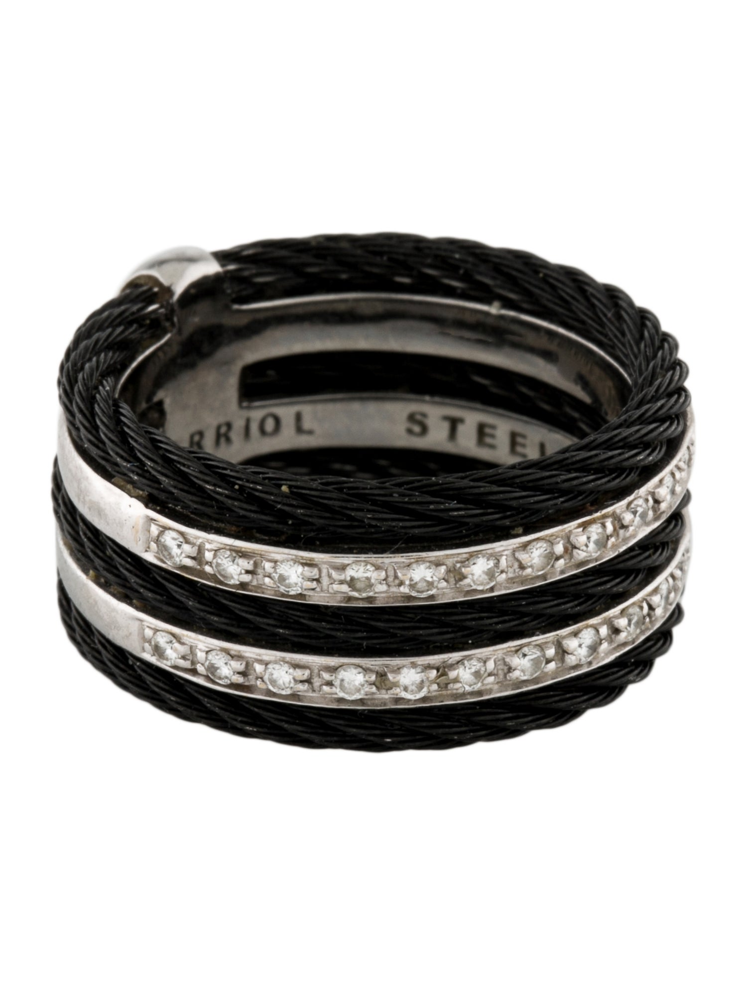 Charriol 18K Diamond Cable Ring - 18K White Gold Band, Rings - CH126022 ...