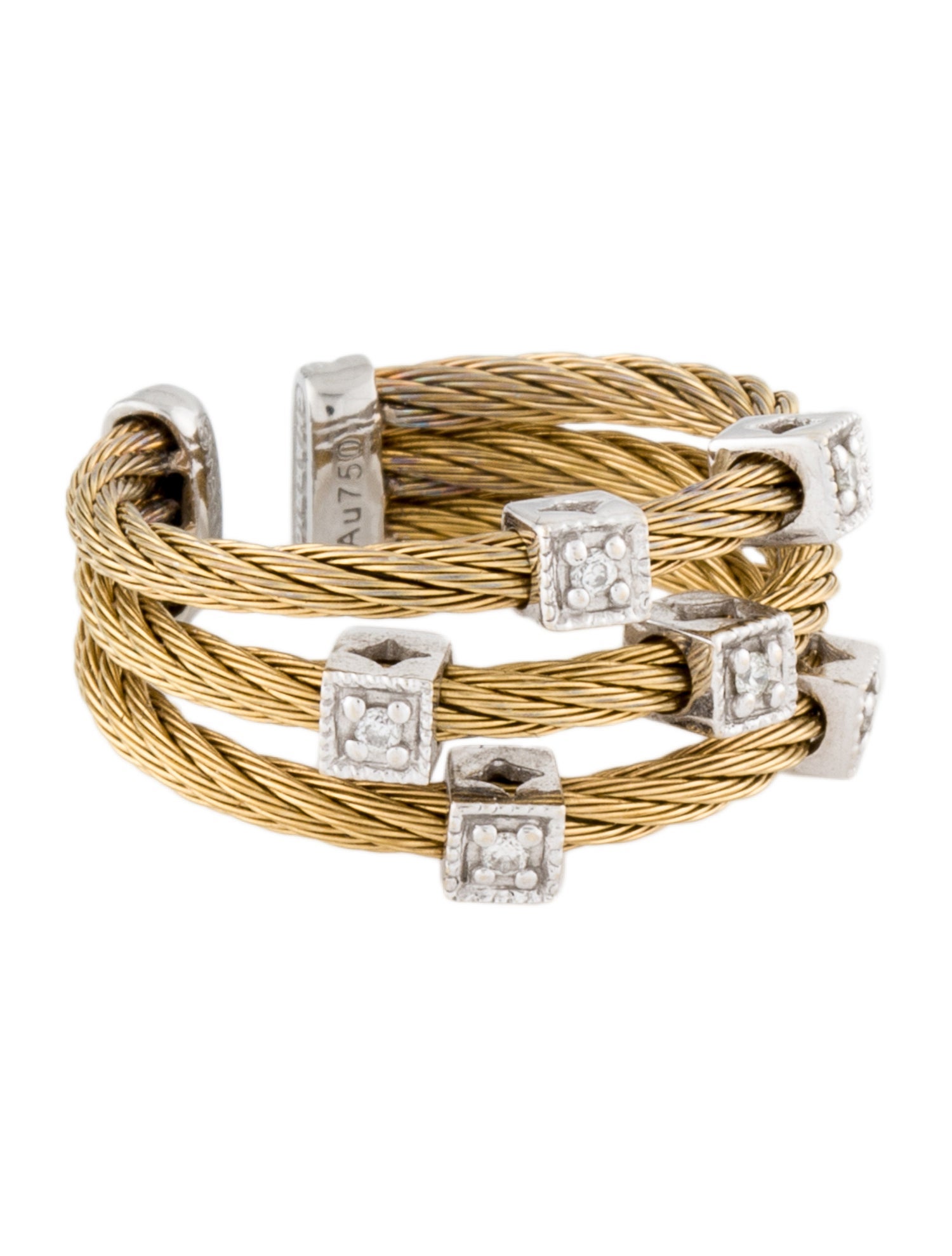 Charriol Diamond Cube Station Cable Ring - Stainless Steel Band, Rings ...