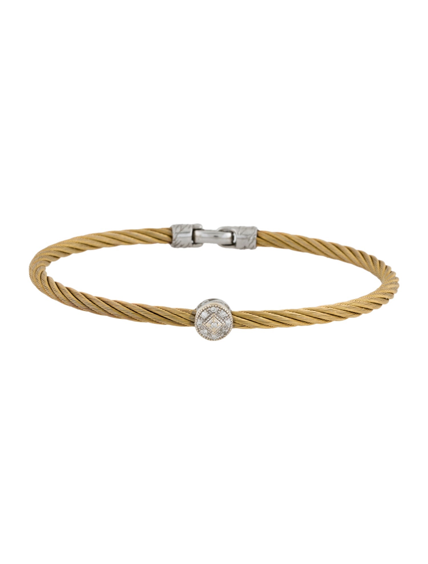 Charriol Diamond Single Station Bracelet - 18K White Gold Bangle ...