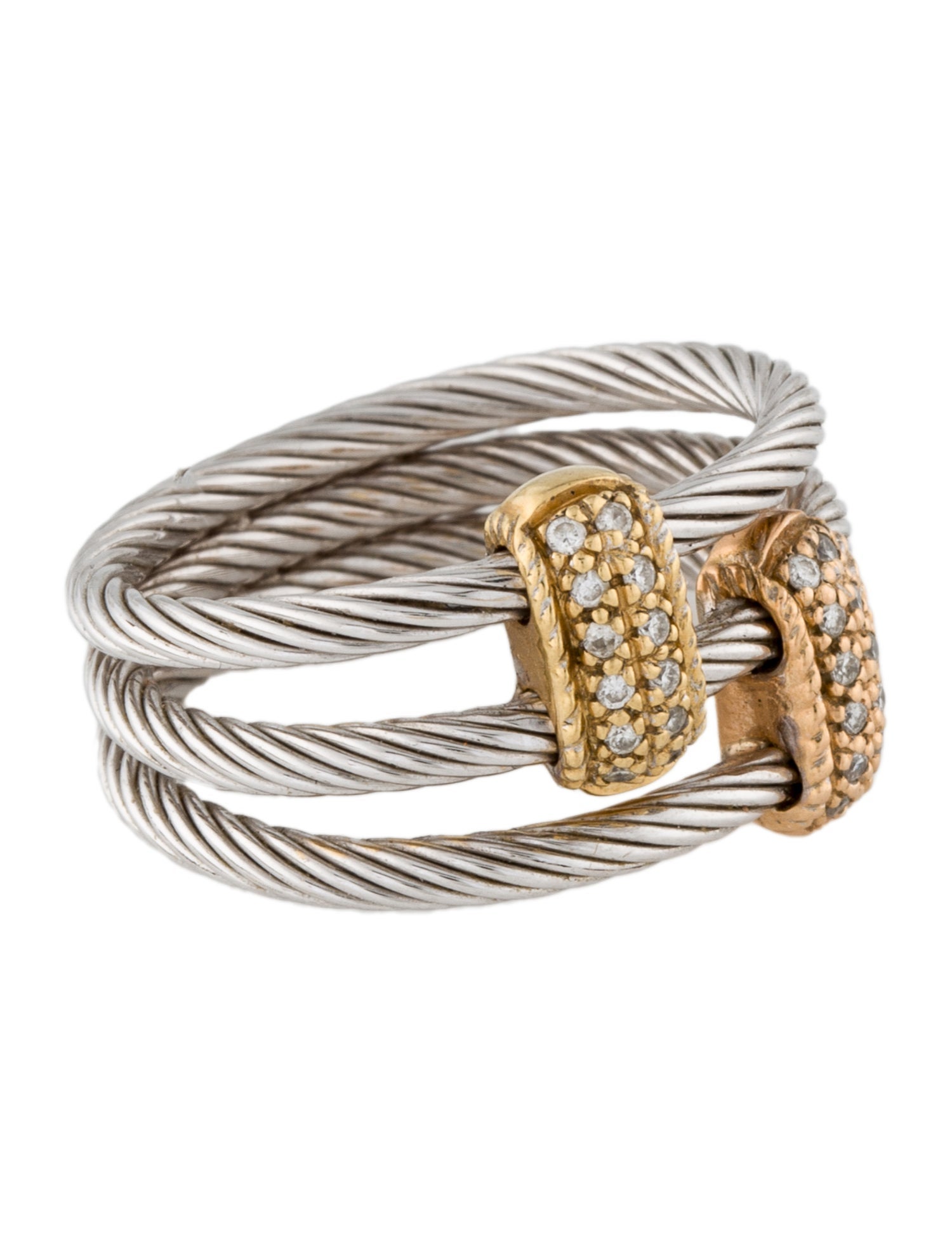 Charriol 18K Diamond Cable Ring - 18K Yellow Gold Band, Rings ...