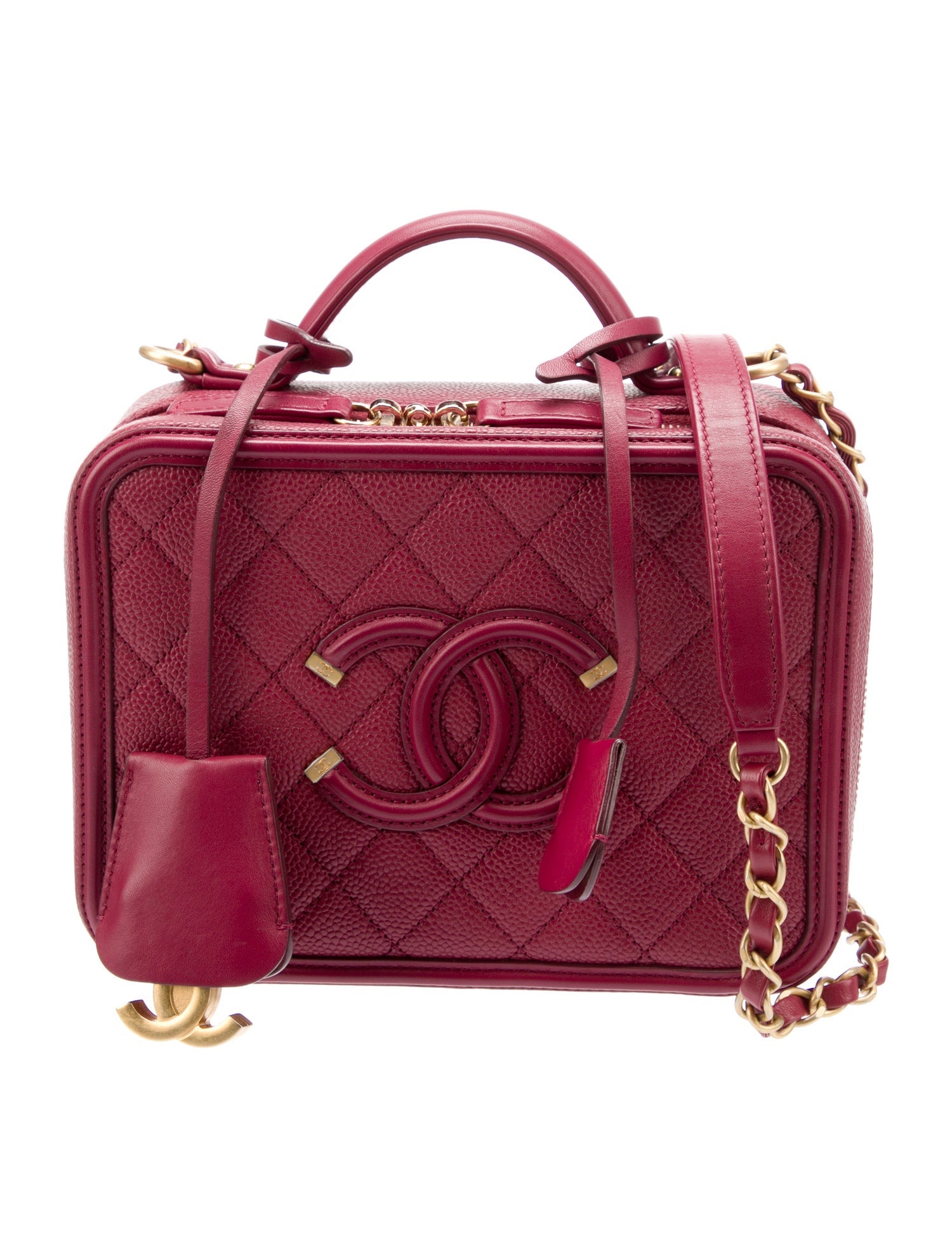 Chanel Medium Filigree Vanity Case - Burgundy Crossbody Bags, Handbags ...