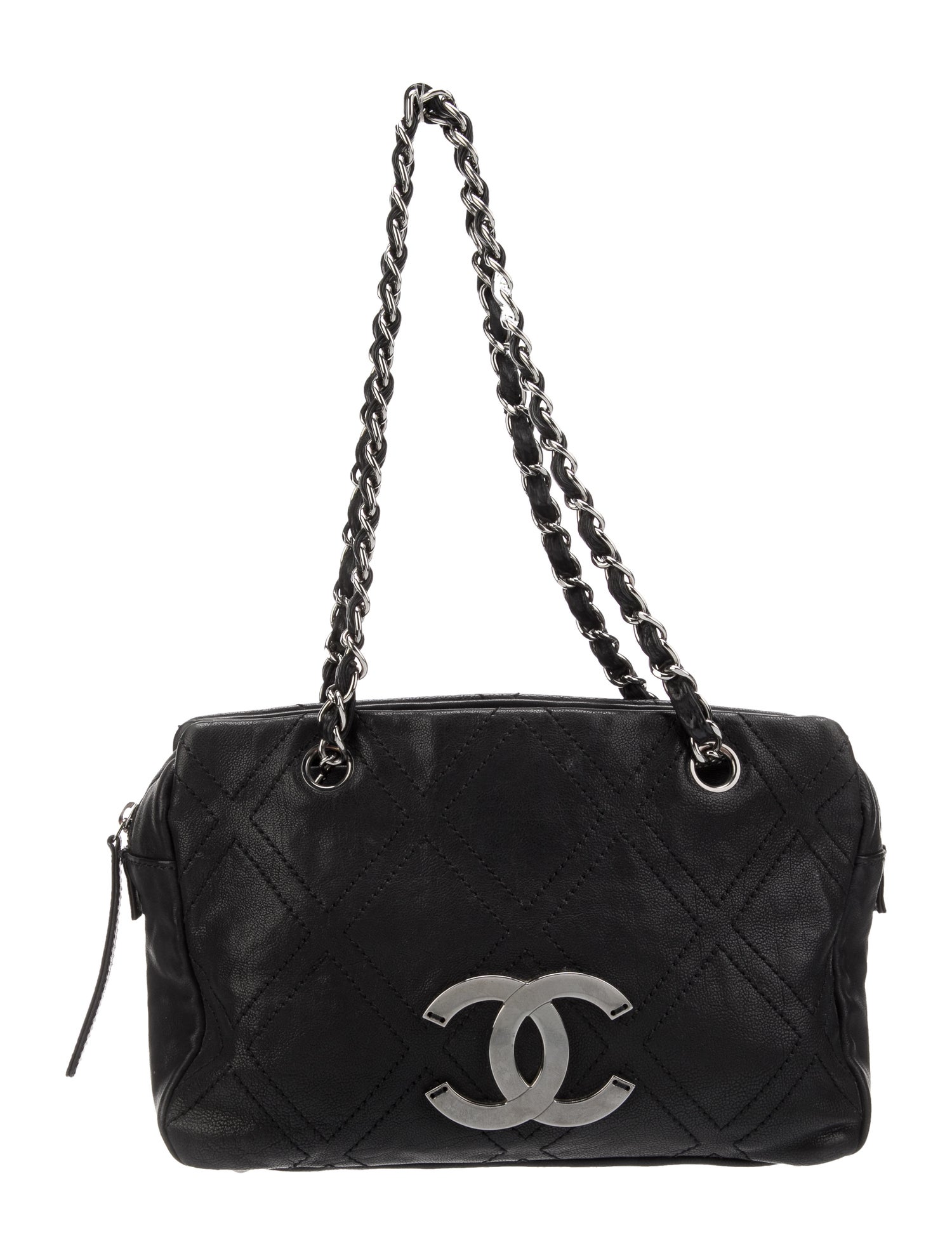 Chanel Diamond Stitch Bowler Bag - Black Shoulder Bags, Handbags ...