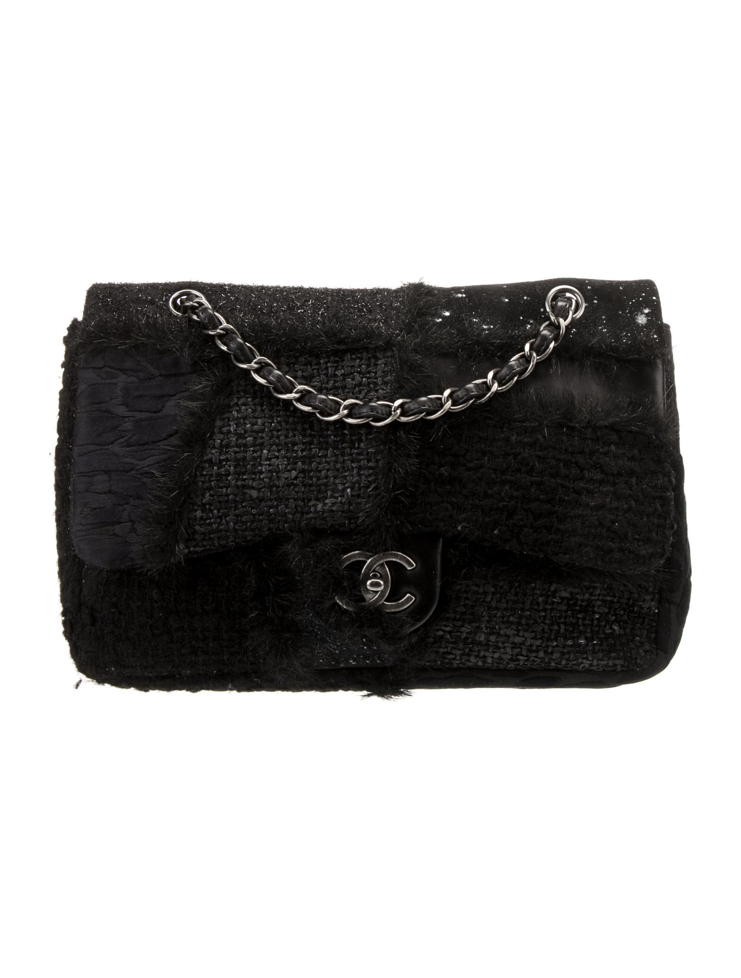 Chanel Patchwork Jumbo Flap Bag - Black Crossbody Bags, Handbags ...