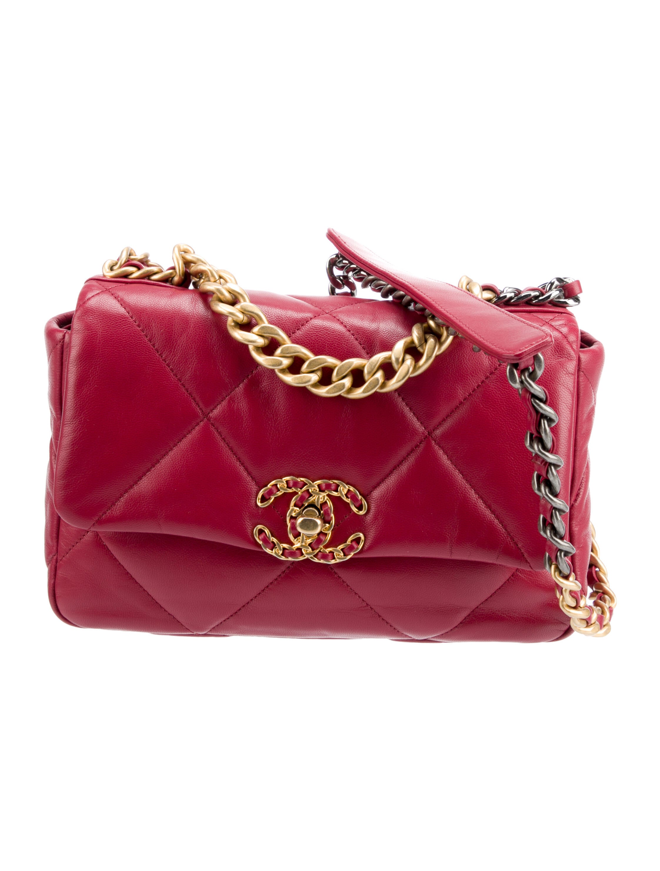 Chanel Medium 19 Flap Bag - Red Shoulder Bags, Handbags - CHA1004690 ...