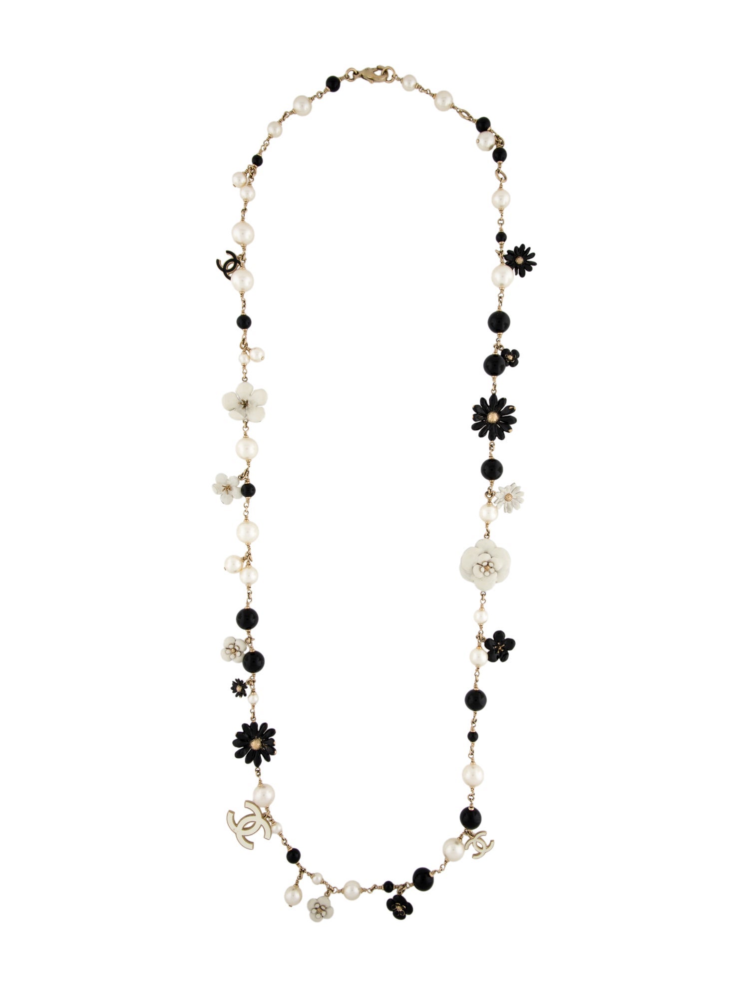 Tiffany & Co. 18K Pearl Station Long Necklace - 18K Yellow Gold Station ...