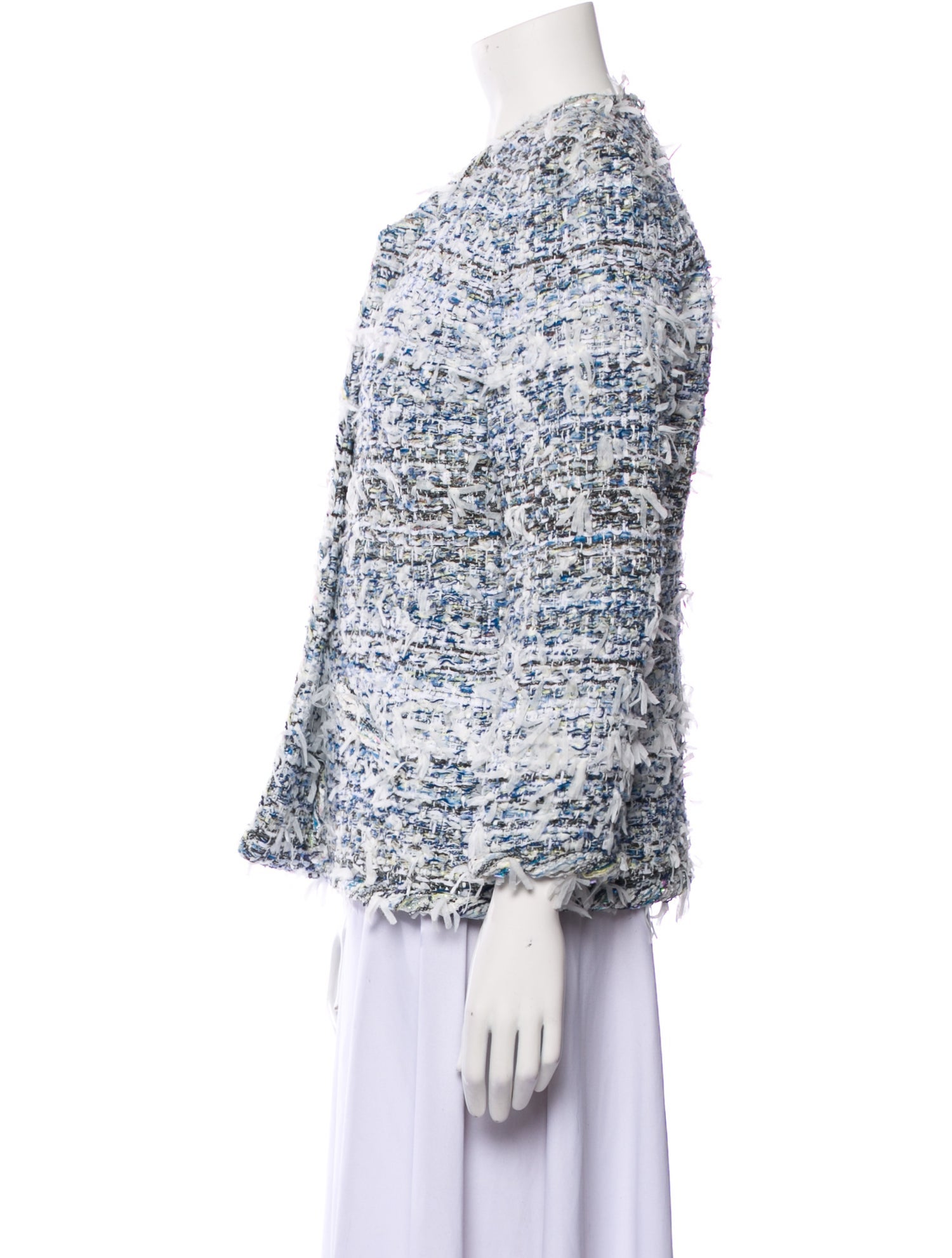 Chanel 2018 Tweed Pattern Evening Jacket - Blue Jackets, Clothing ...