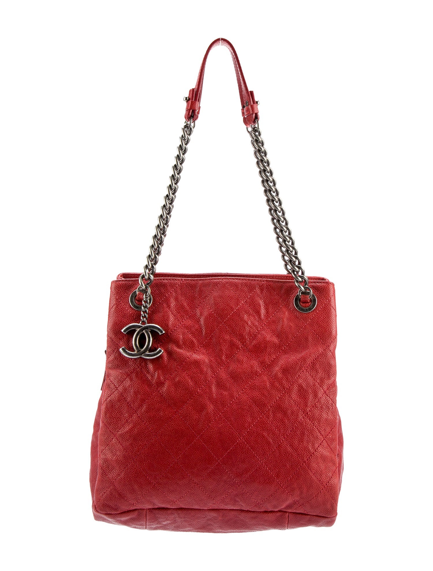 Chanel Quilted Simply CC Tote - Red Shoulder Bags, Handbags ...