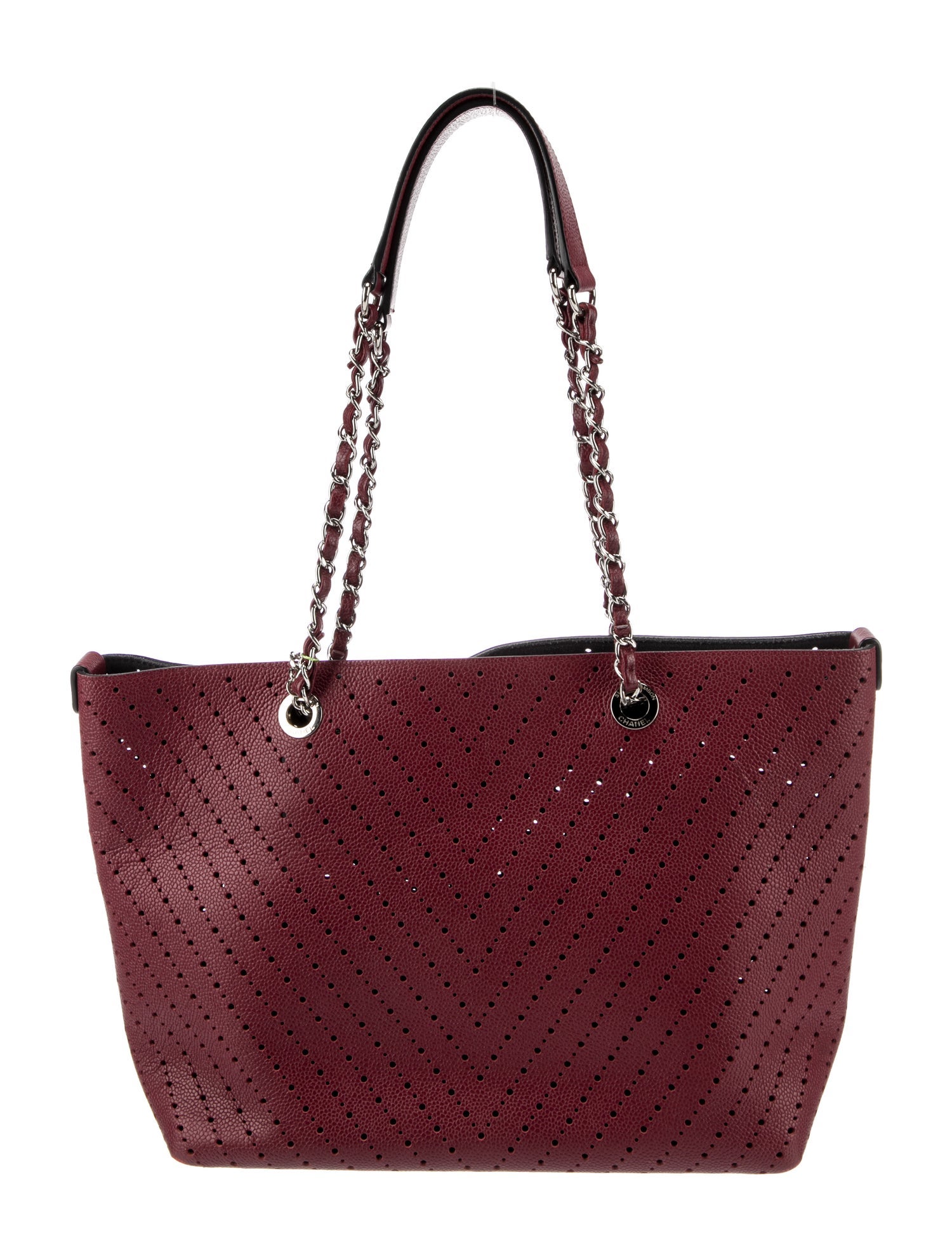 Chanel Perforated CC Shopper Tote - Red Totes, Handbags - CHA1007308 ...