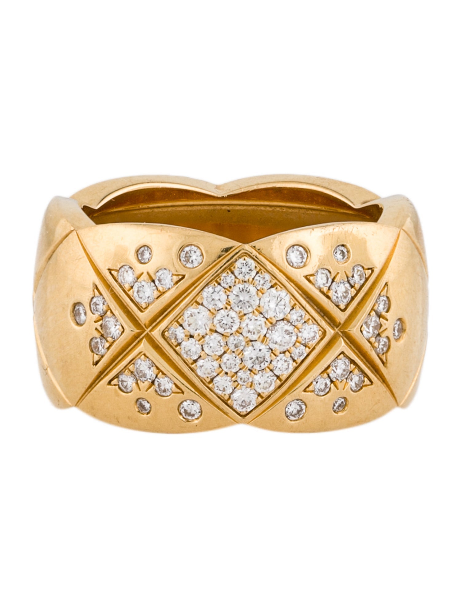 Chanel 18K Diamond Coco Crush Ring - 18K Yellow Gold Band, Rings ...