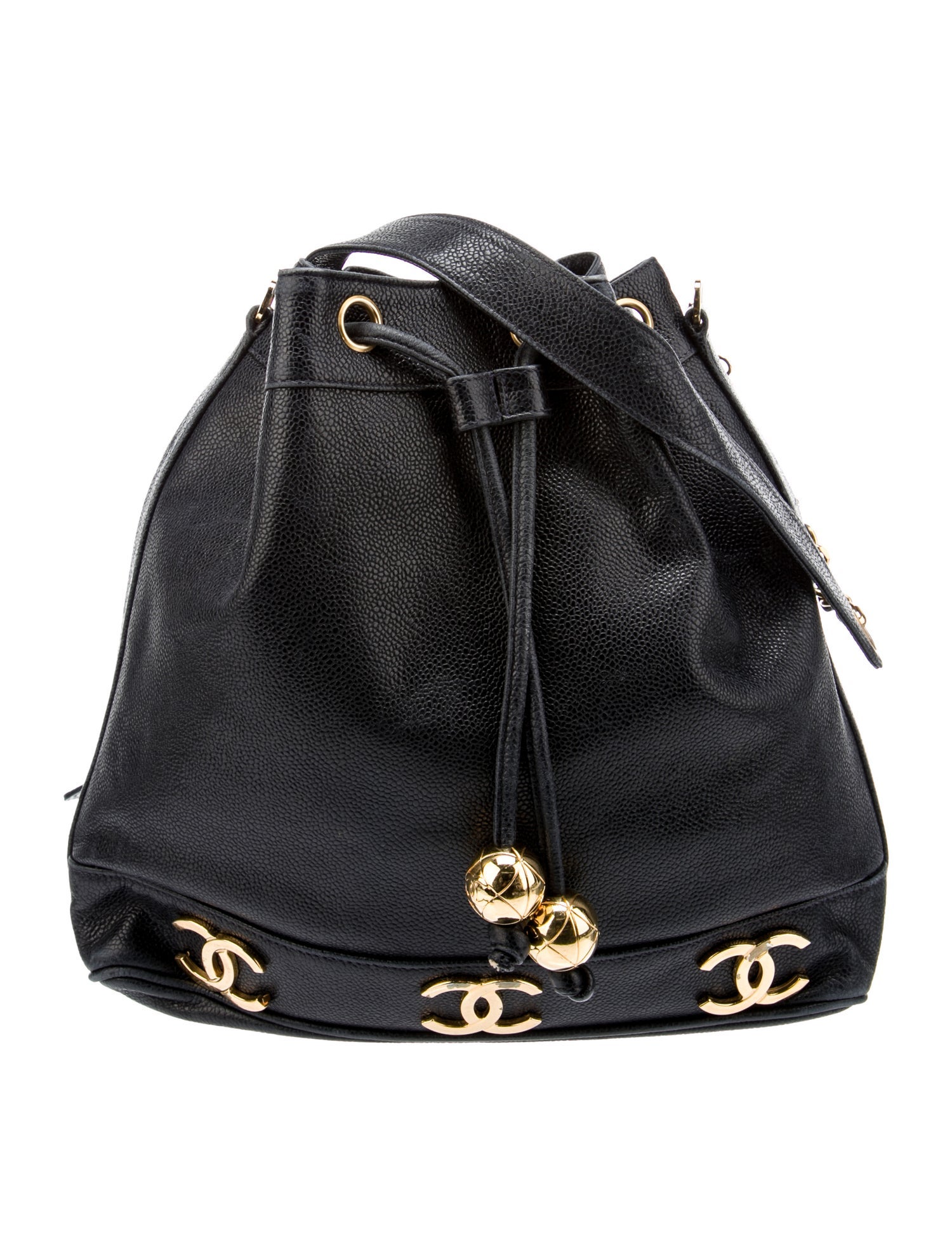 Chanel Caviar Triple CC Bucket Bag - Blue Bucket Bags, Handbags ...