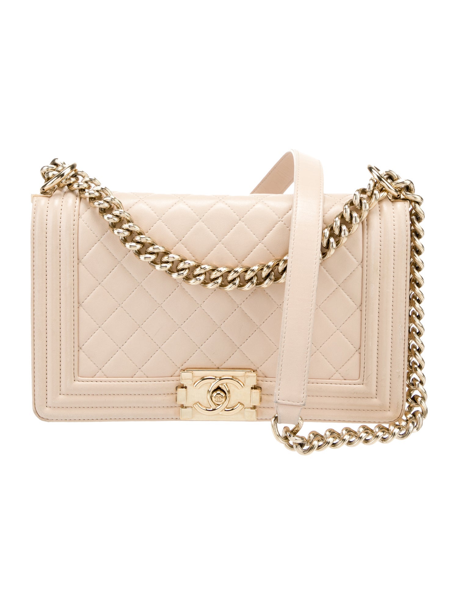 Chanel Medium Chevron Boy Bag - White Shoulder Bags, Handbags ...