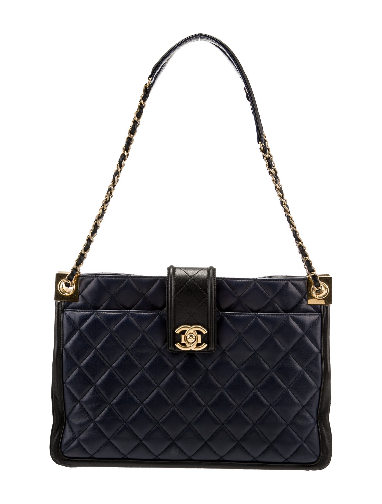 Chanel Quilted Elegant Tote - Blue Totes, Handbags - CHA1011904 | The ...