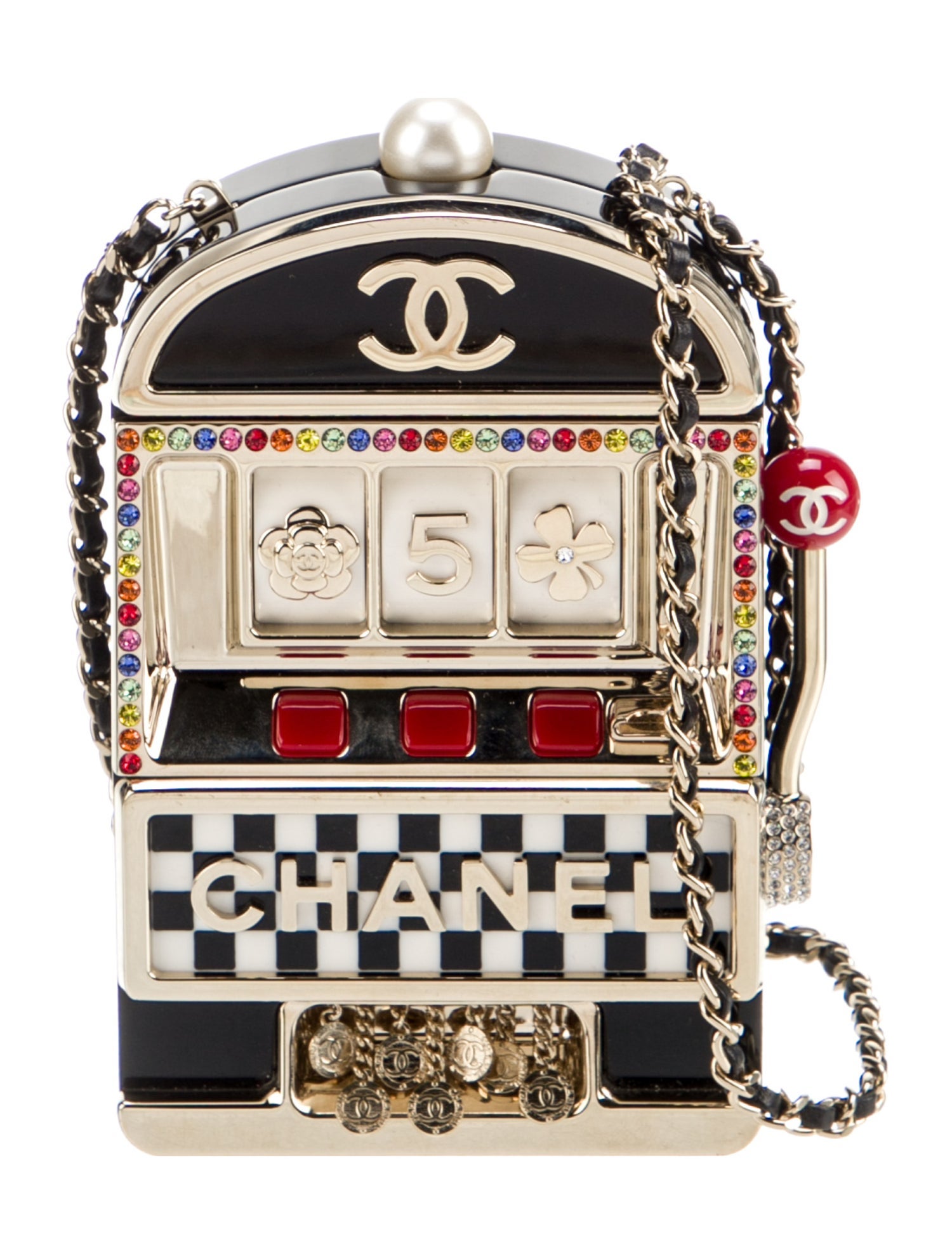 Chanel 2023 Slot Machine Minaudiere - Black Crossbody Bags, Handbags ...