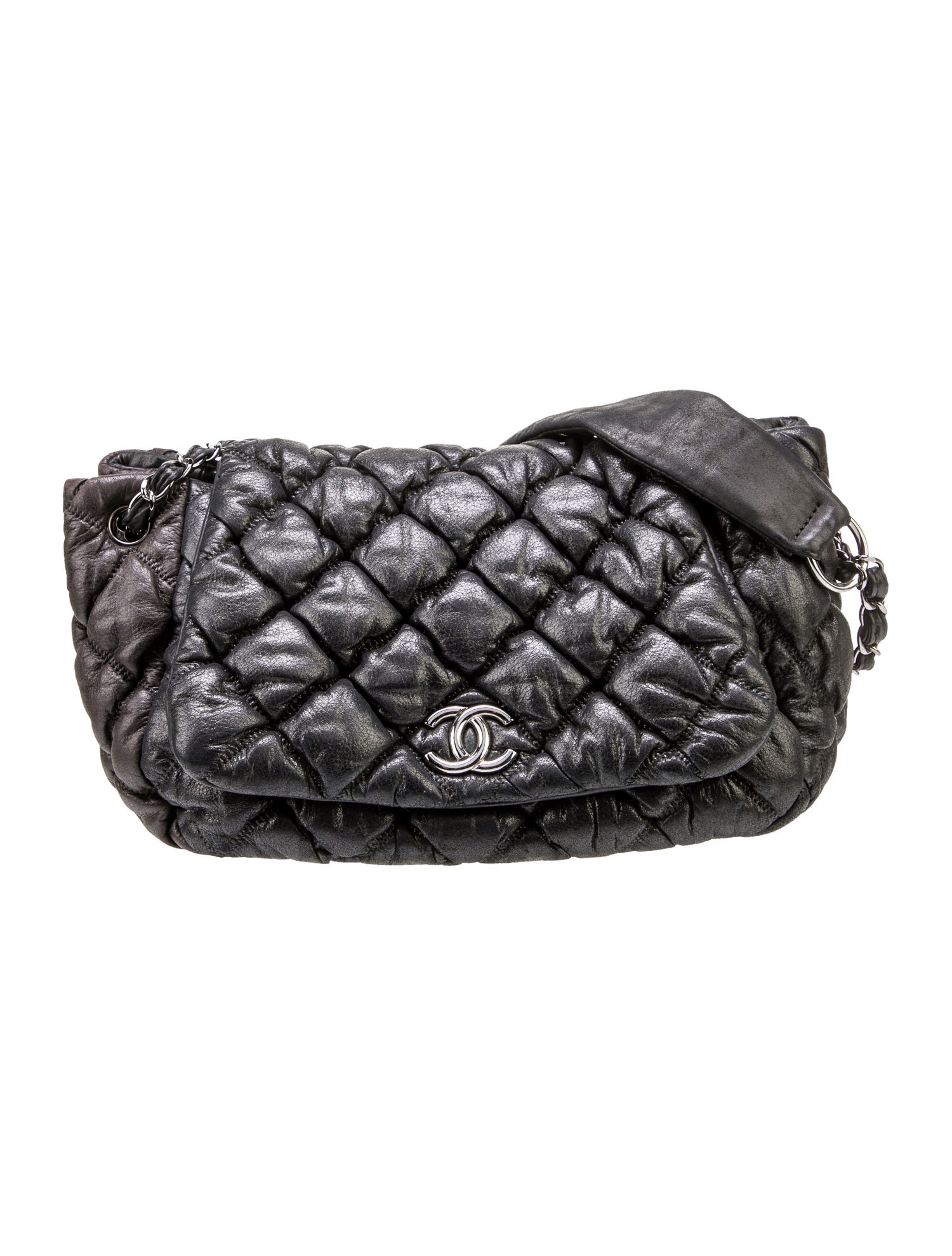 Chanel Bubble Quilt Accordion Flap Bag - Black Shoulder Bags, Handbags ...