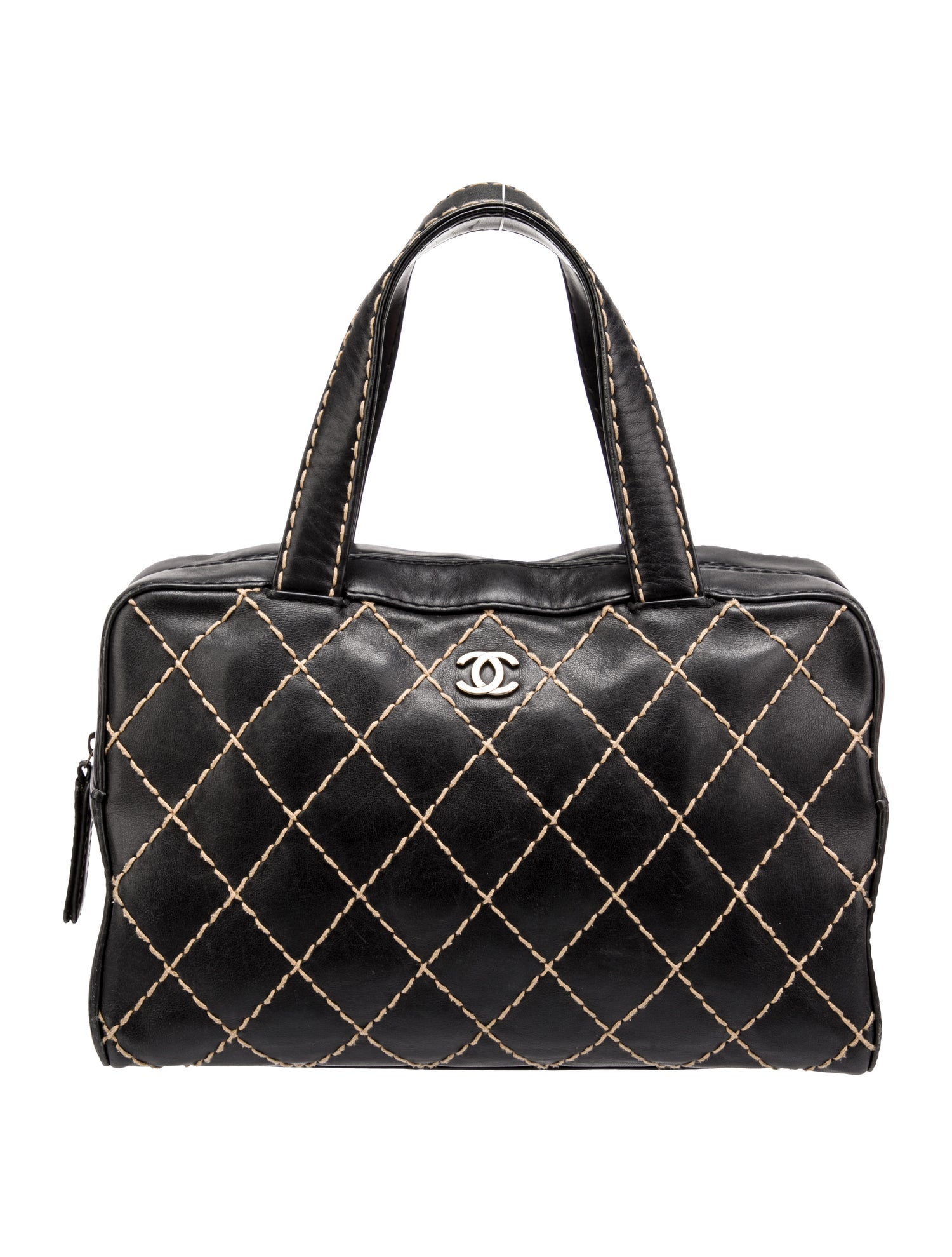 Chanel Surpique Bowler Shoulder Bag - Black Shoulder Bags, Handbags ...