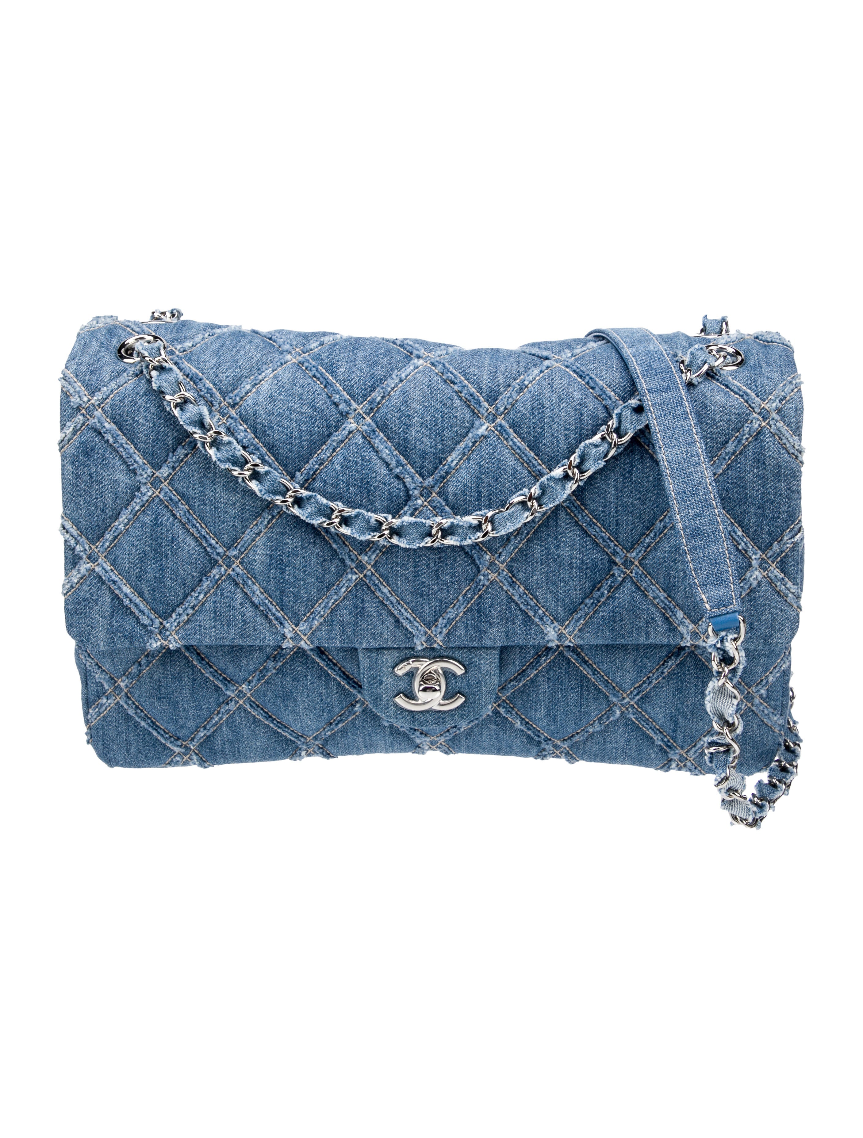 Chanel Large Blue Chip Flap Bag w/Tags - Blue Shoulder Bags, Handbags ...