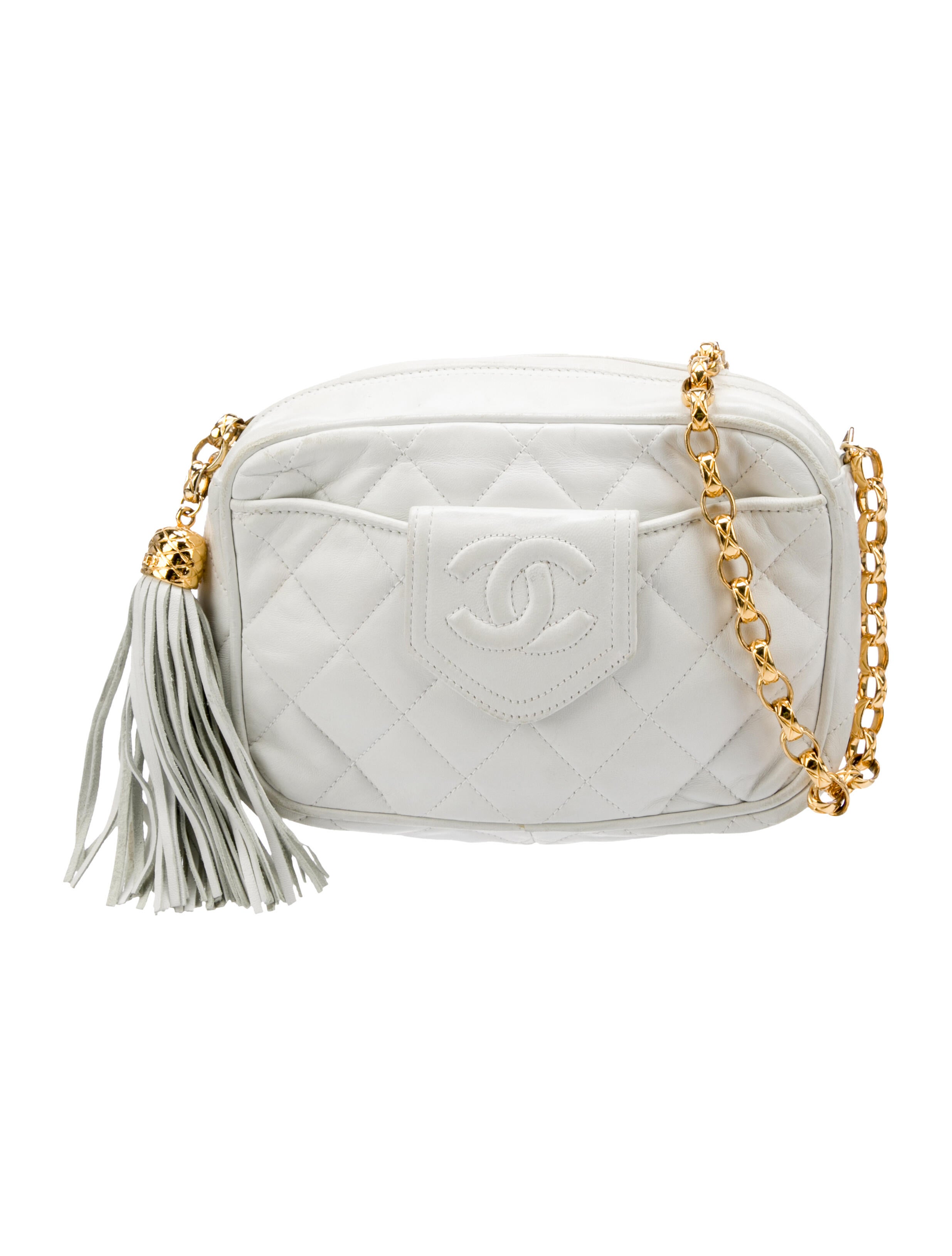 Chanel Quilted Tassel Camera Bag - White Crossbody Bags, Handbags ...