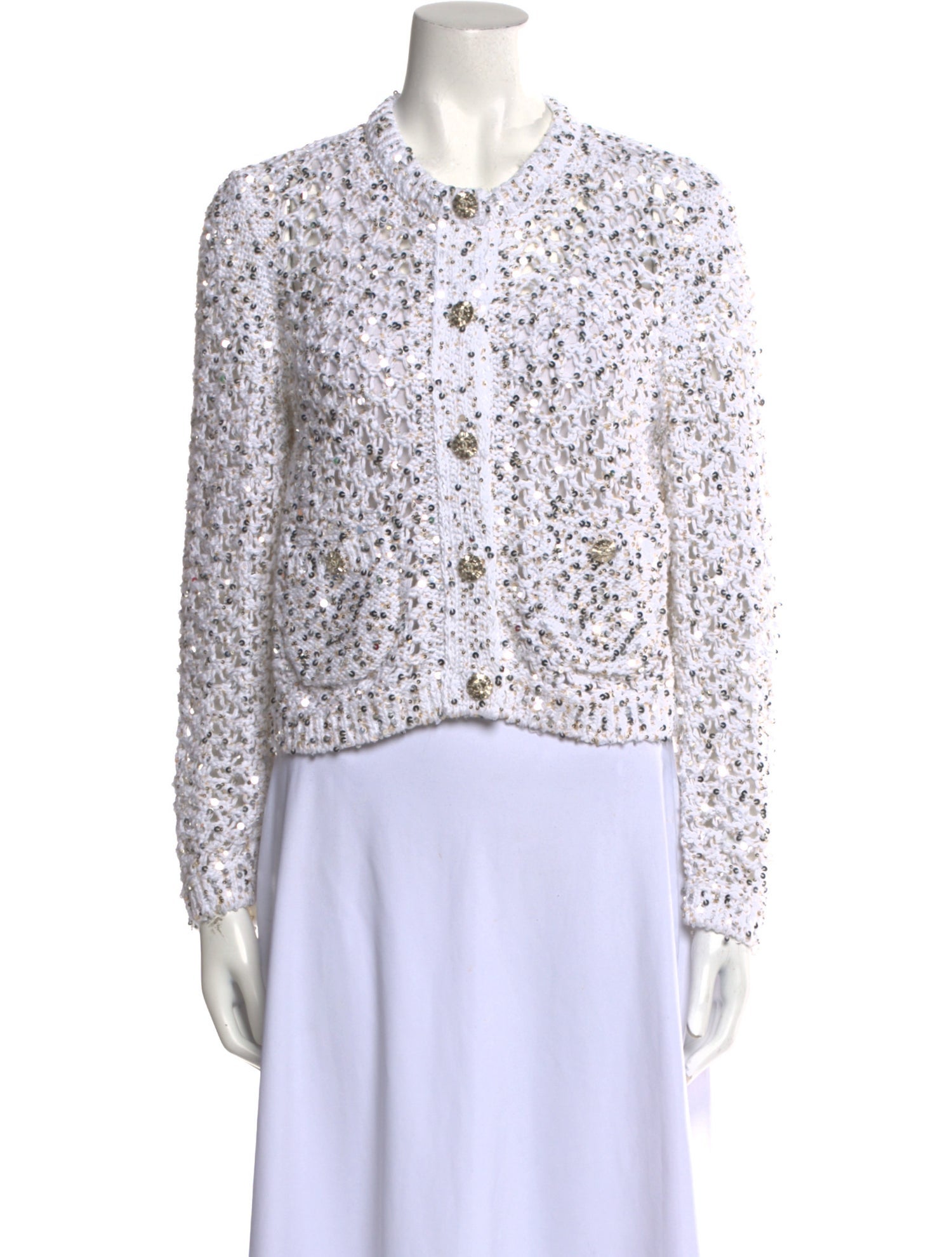 Chanel Crew Neck Sweater - White Knitwear, Clothing - CHA1018917 | The ...