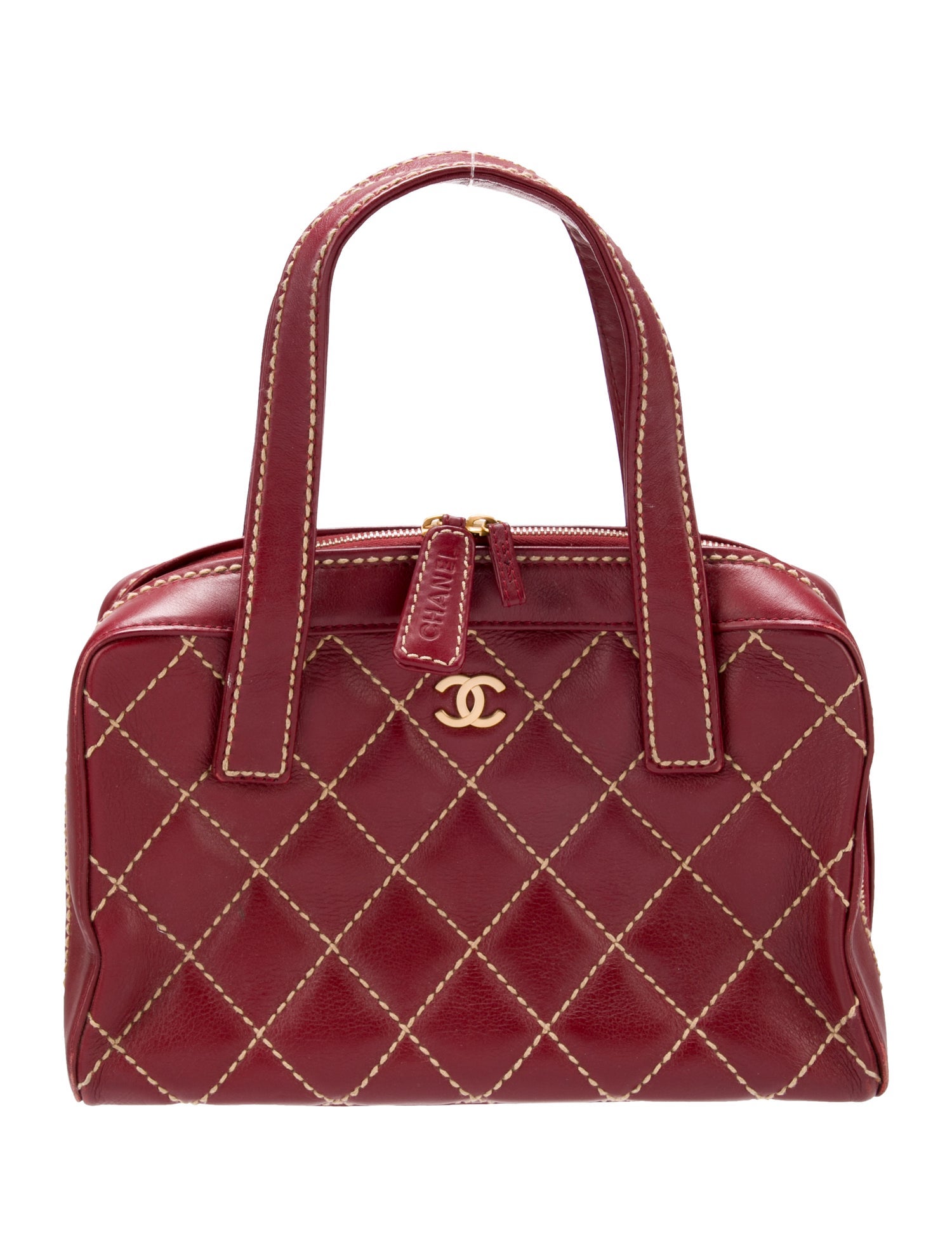 Chanel Surpique Bowler bag - Black Handle Bags, Handbags - CHA1053934 ...