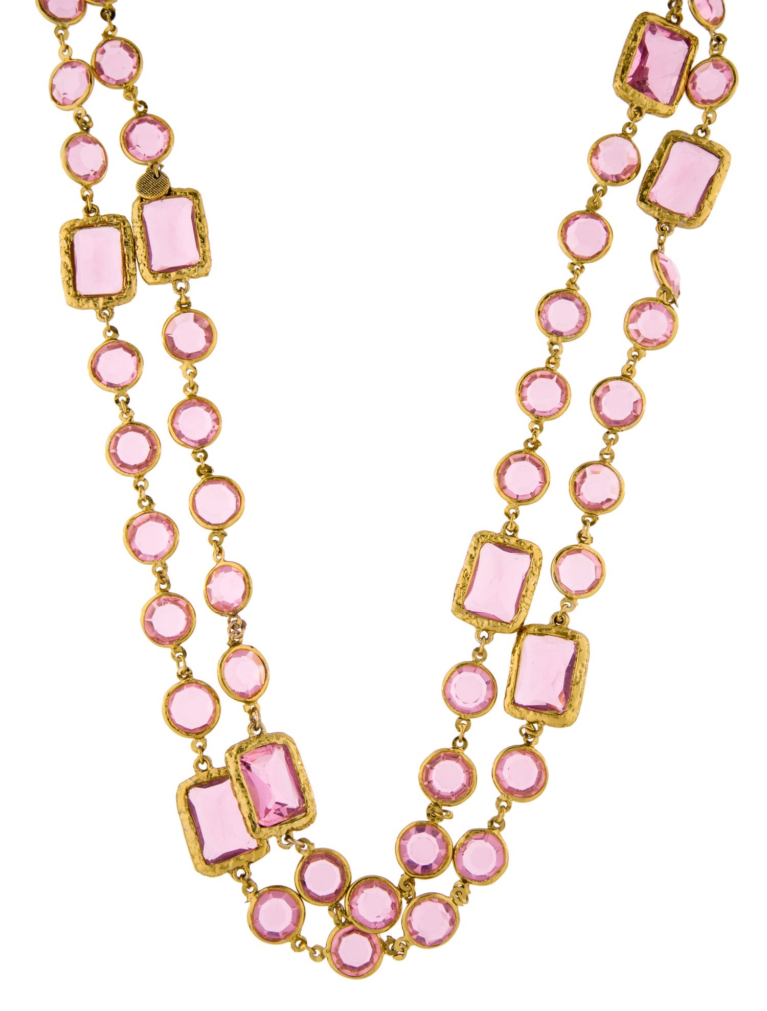 Chanel Vintage Crystal Chicklet Sautoir Necklace - Station, Necklaces ...