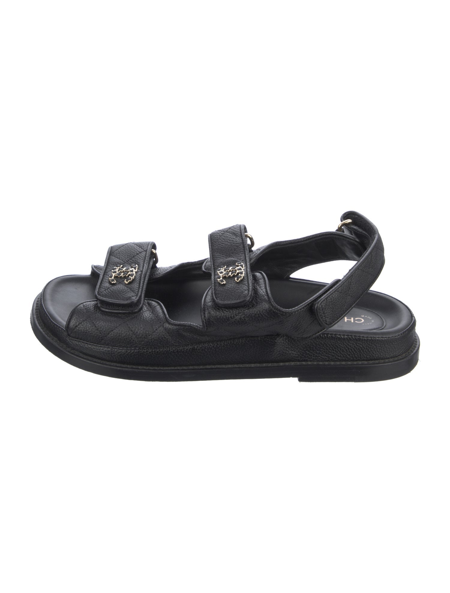Chanel Dad Interlocking CC Logo Slingback Sandals - Black Sandals ...