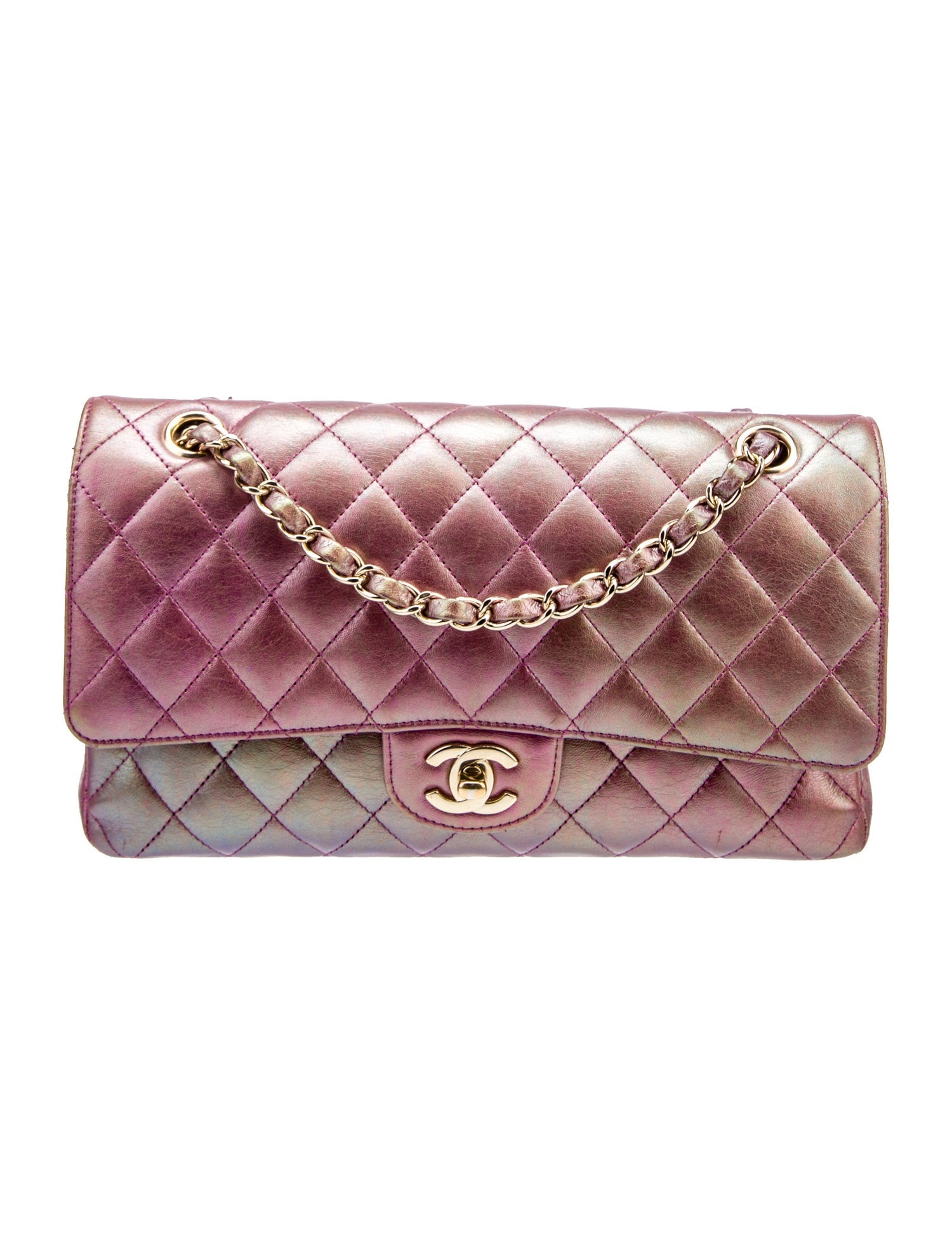 Chanel Iridescent Classic Medium Double Flap Bag - Purple Shoulder Bags ...
