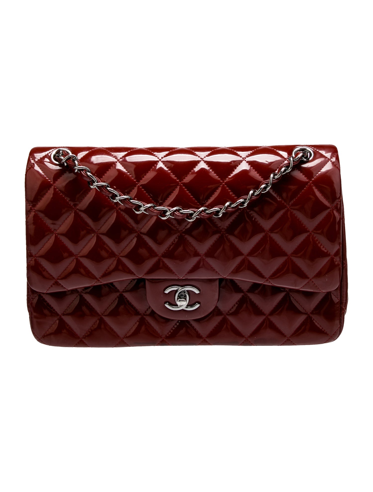 Chanel Jumbo Classic Patent Double Flap Bag - Red Shoulder Bags ...