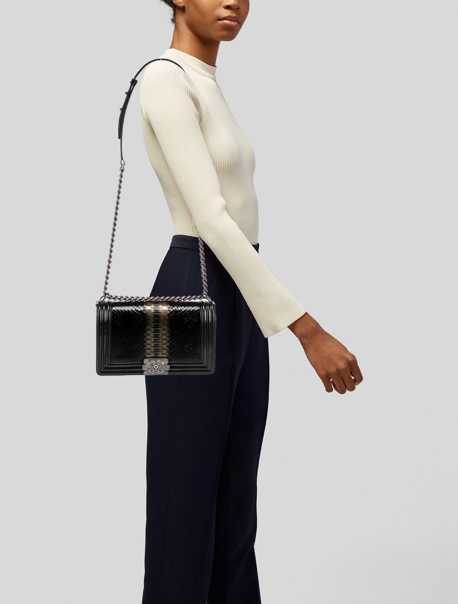 Chanel Python Boy Bag - Shoulder Bags, Handbags | The RealReal