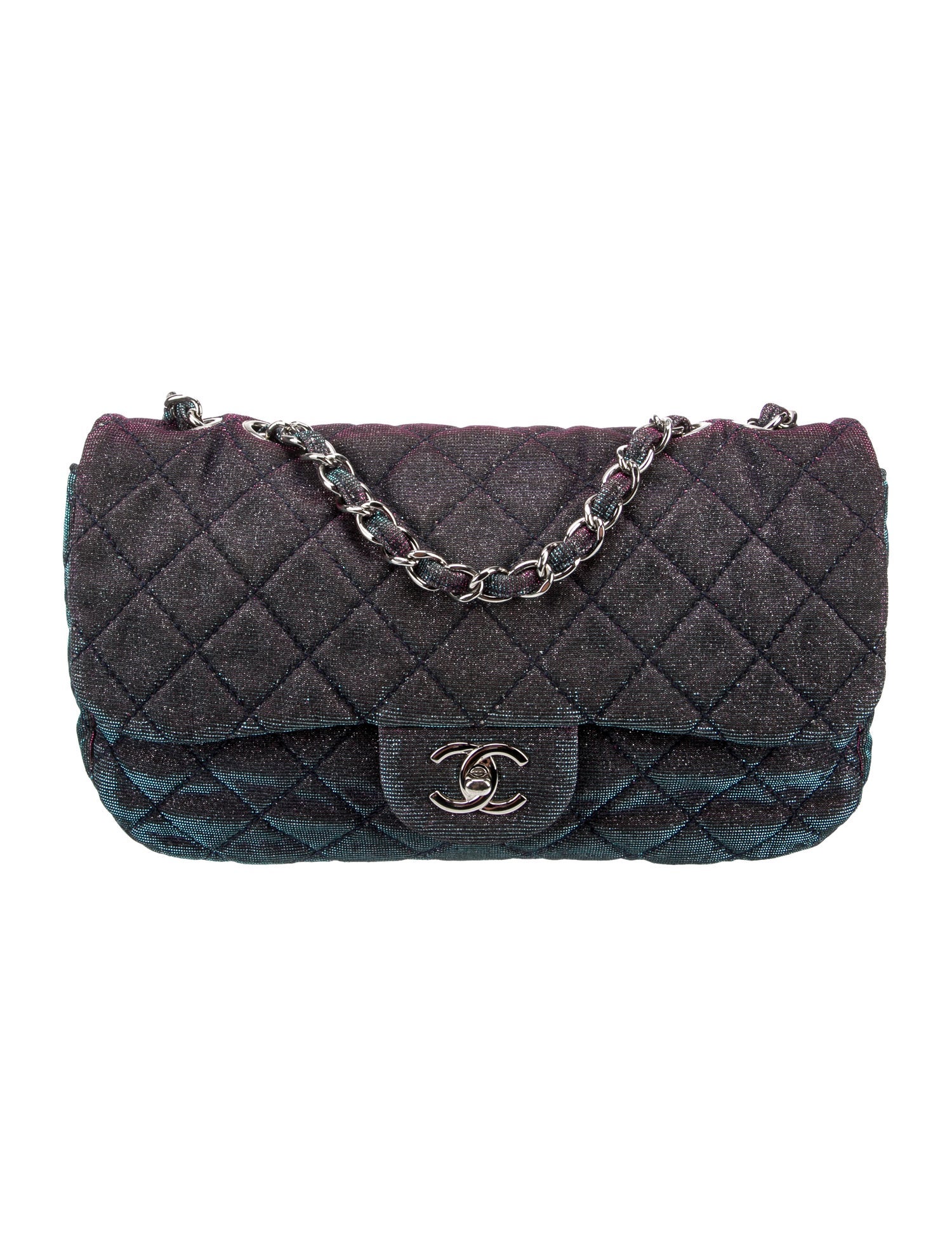 Chanel Iridescent Glitter Single Flap Bag - Metallic Shoulder Bags ...