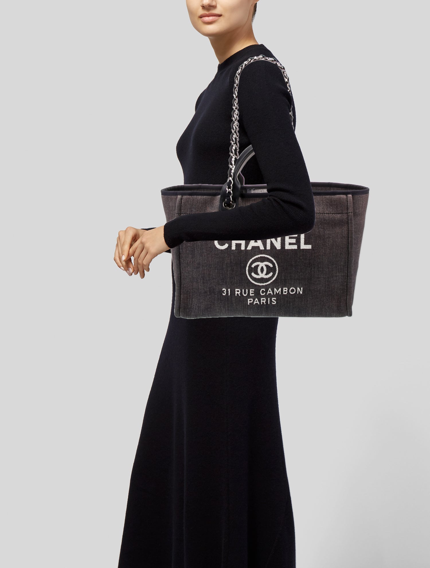 Chanel Medium Deauville Shopping Bag - Blue Totes, Handbags ...