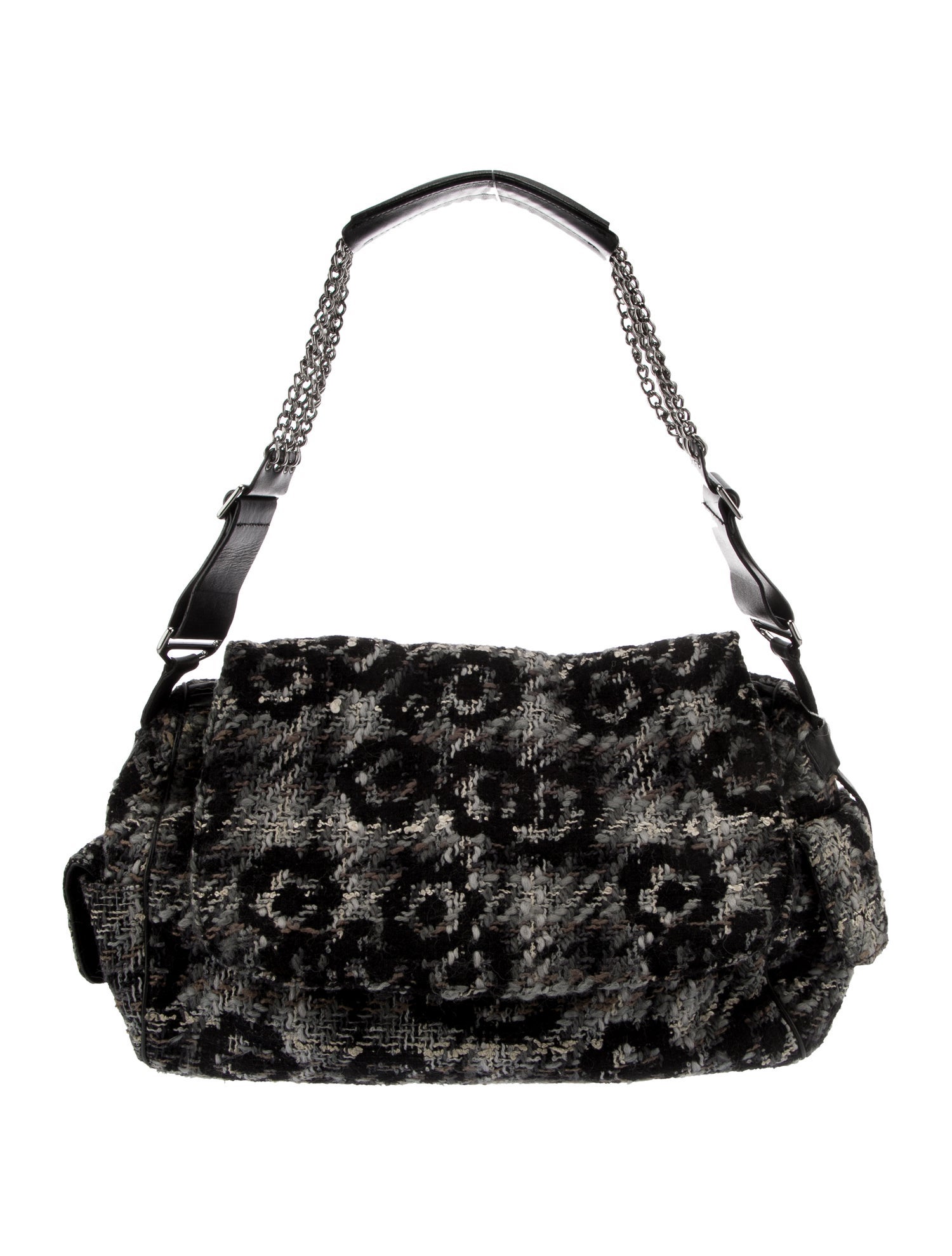 Chanel Tweed Shoulder Bag - Black Shoulder Bags, Handbags - CHA1025559 ...