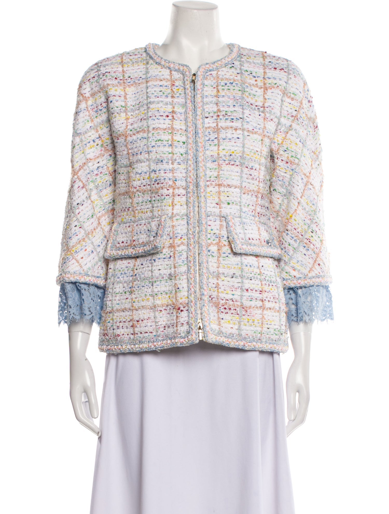 Chanel 2017 Tweed Pattern Blazer - Metallic Jackets, Clothing ...