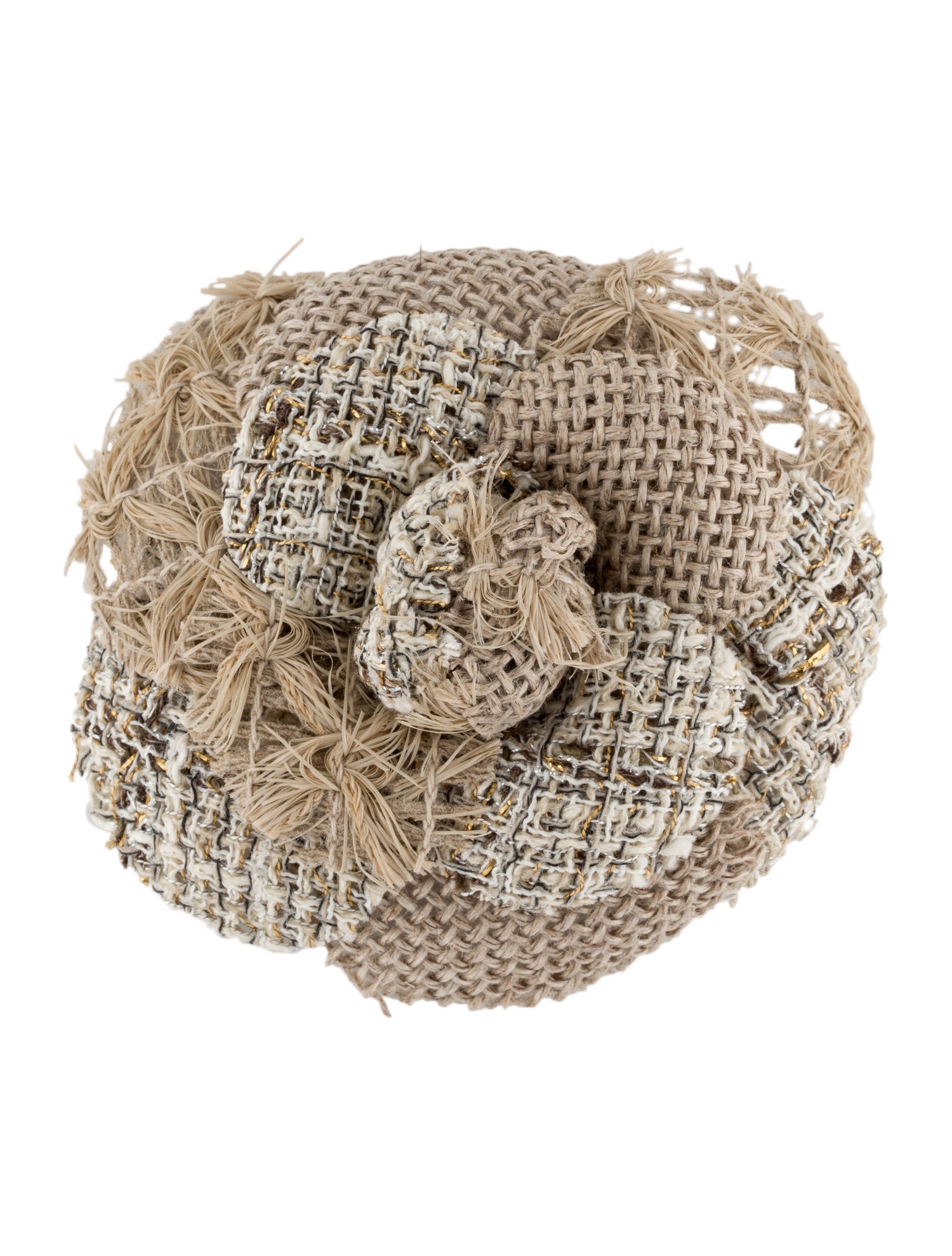 Chanel Tweed Camélia Brooch - Gold-Plated Pin, Brooches - CHA1027370 ...