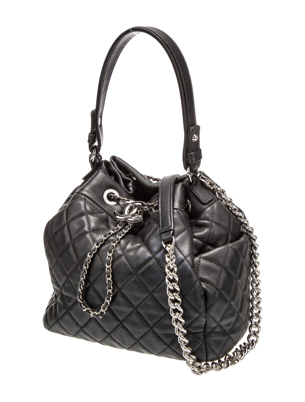 Chanel Quilted Chain Bucket Bag - Black Bucket Bags, Handbags ...
