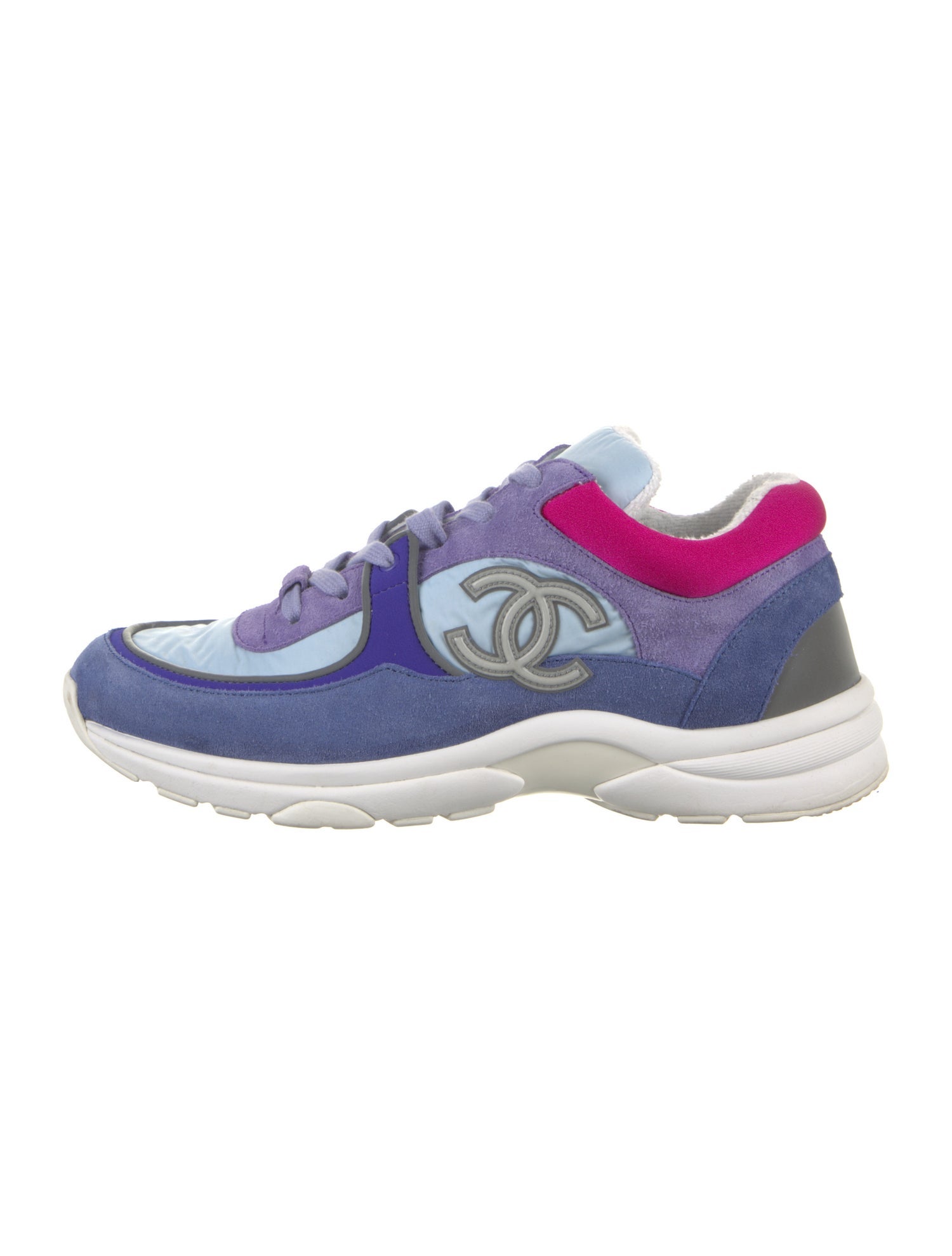 Chanel Interlocking CC Logo Nylon Chunky Sneakers - Pink Sneakers ...