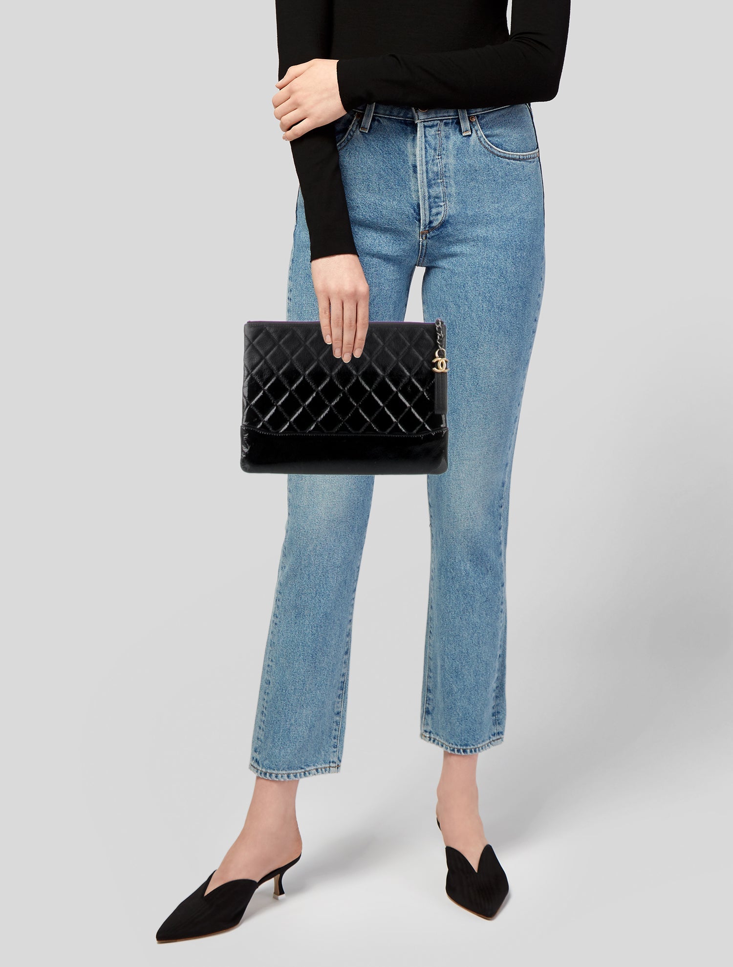 Chanel Large Ombre Gabrielle O-Case - Black Clutches, Handbags ...