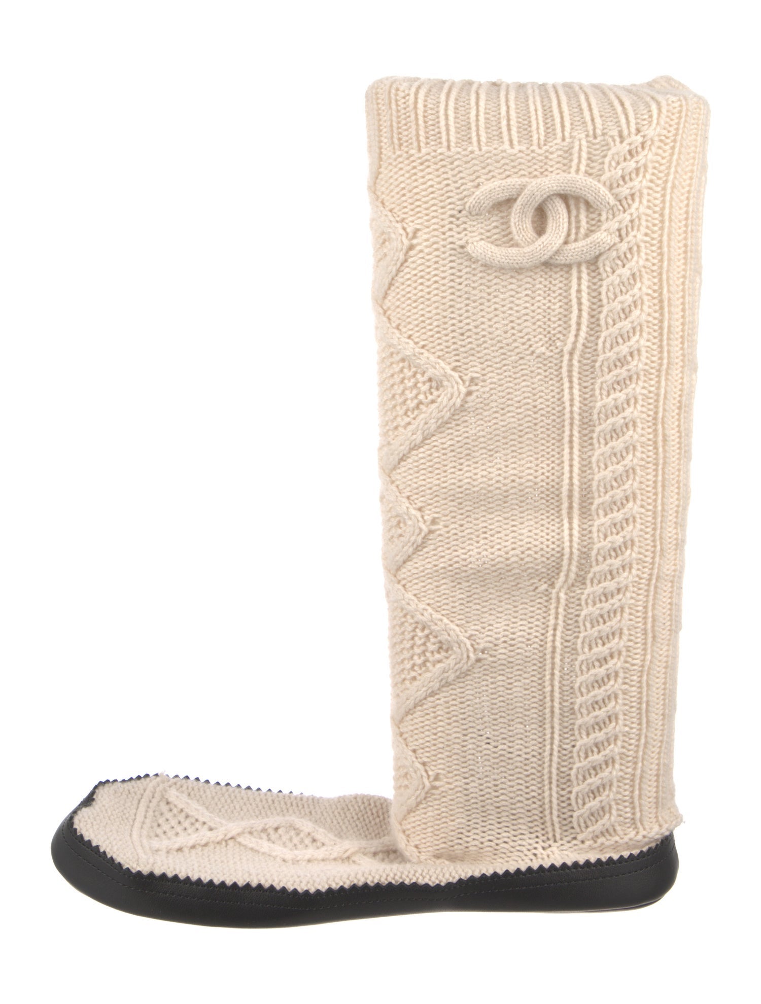 Chanel Chanel 2022 Interlocking CC Logo Sock Boots - Neutrals Hosiery ...