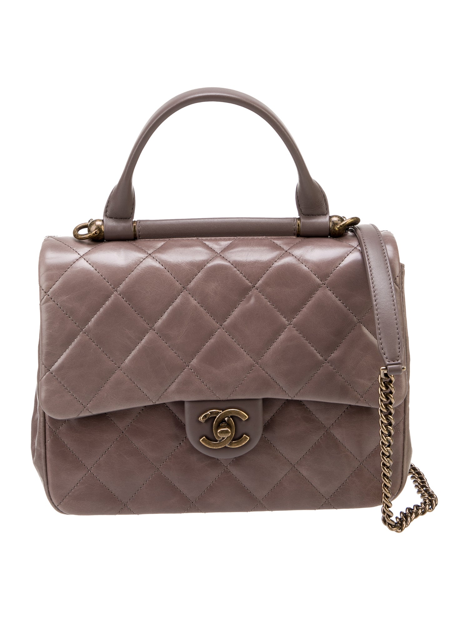 Chanel Paris-Rome Gold Bar Flap Bag - Grey Shoulder Bags, Handbags ...