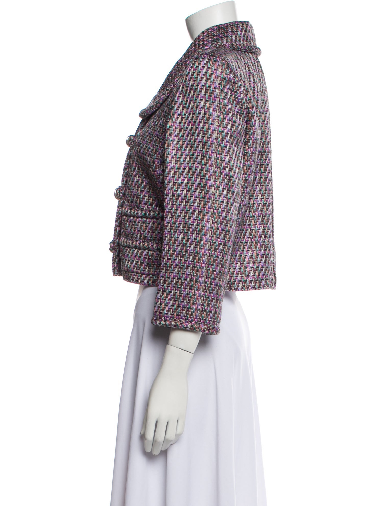 Chanel 2016 Tweed Pattern Evening Jacket - Blue Jackets, Clothing ...