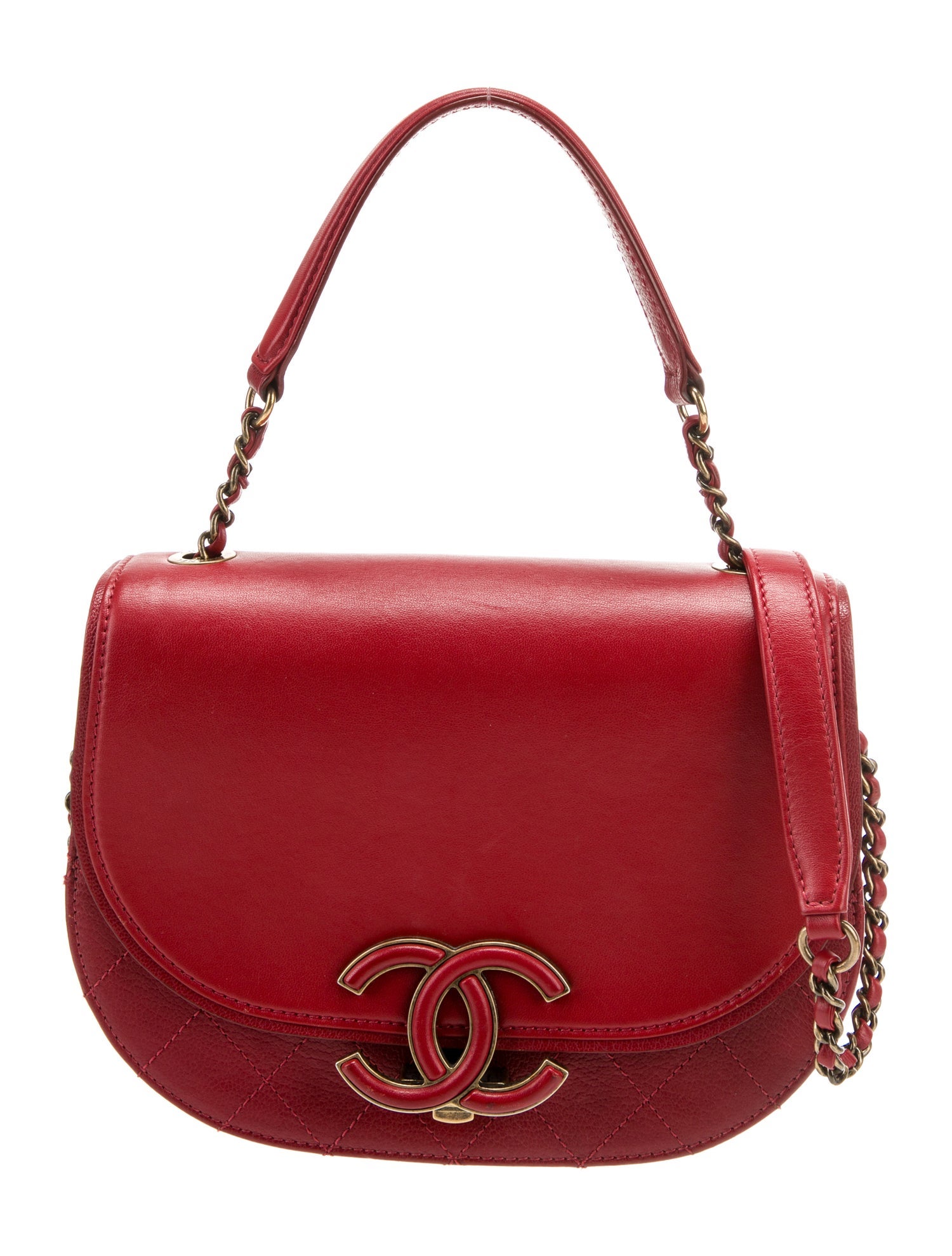 Chanel Small Coco Curve Flap Bag - Red Crossbody Bags, Handbags ...