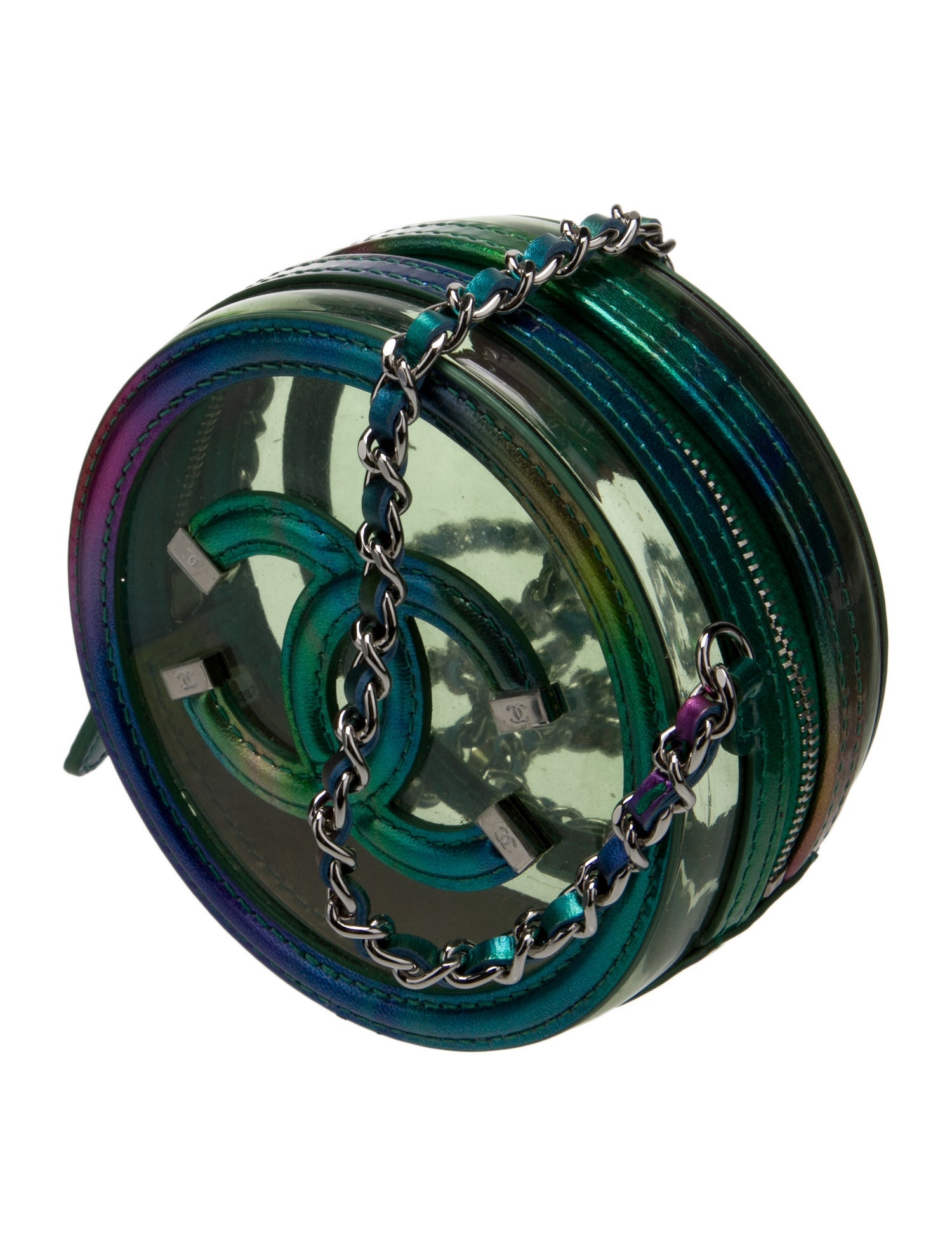 Chanel CC Filigree Round Bag - Green Crossbody Bags, Handbags ...